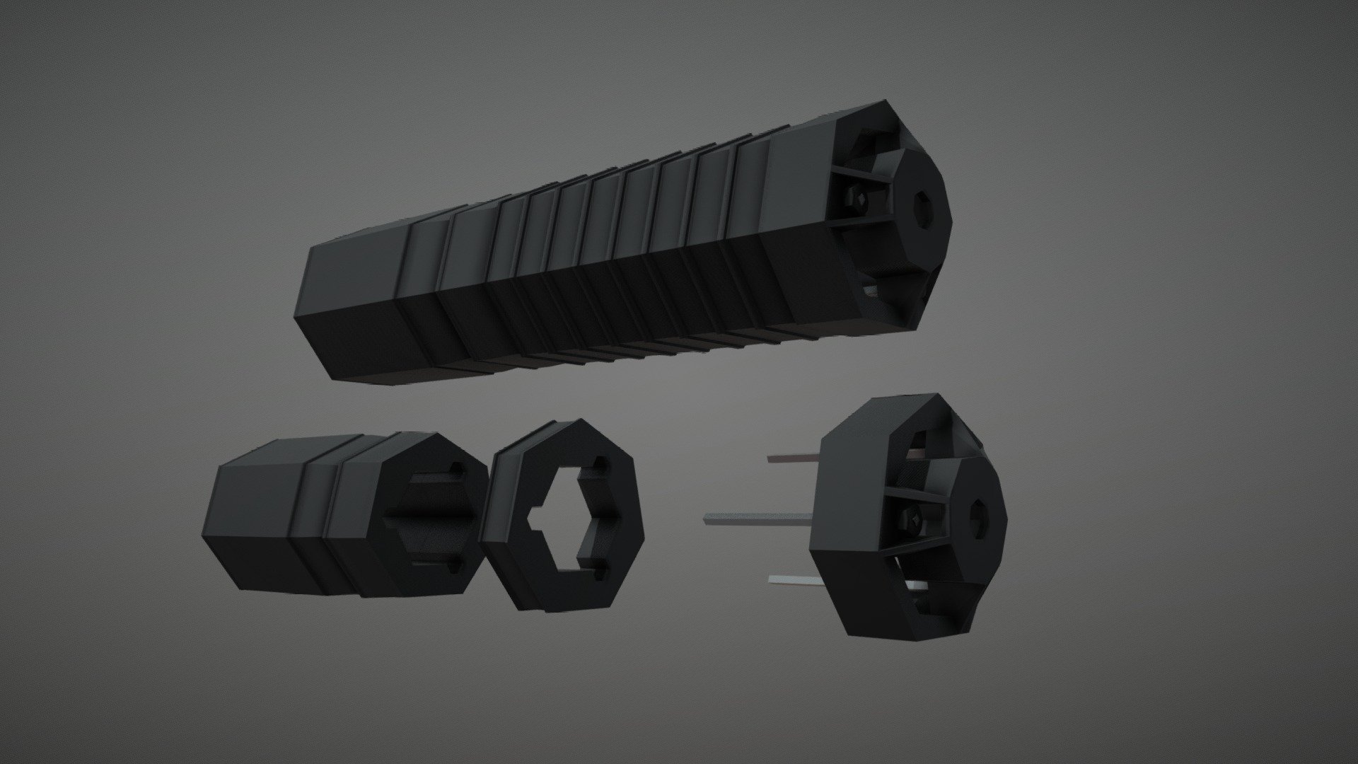 Low-poly AK hexagon suppressor - Download Free 3D model by notcplkerry ...
