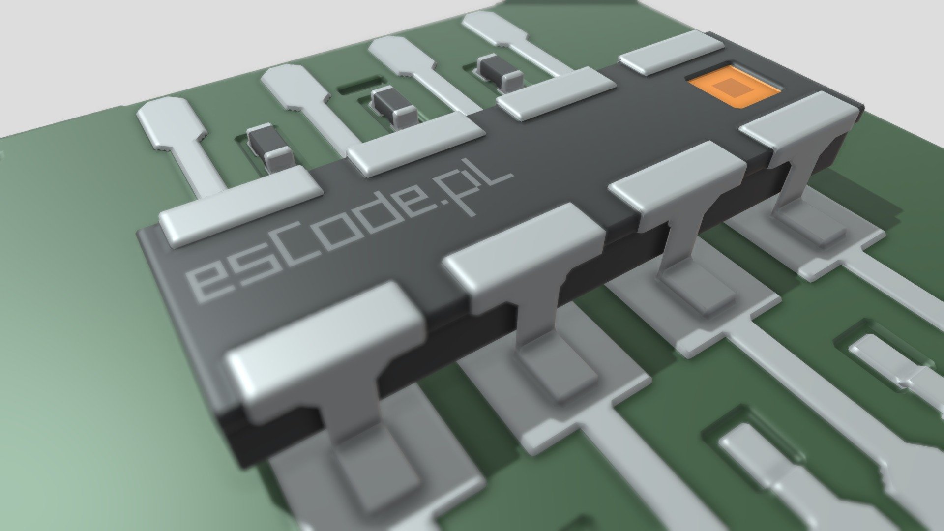 Voxel microchip - 3D model by PeterEss [67da3ed] - Sketchfab