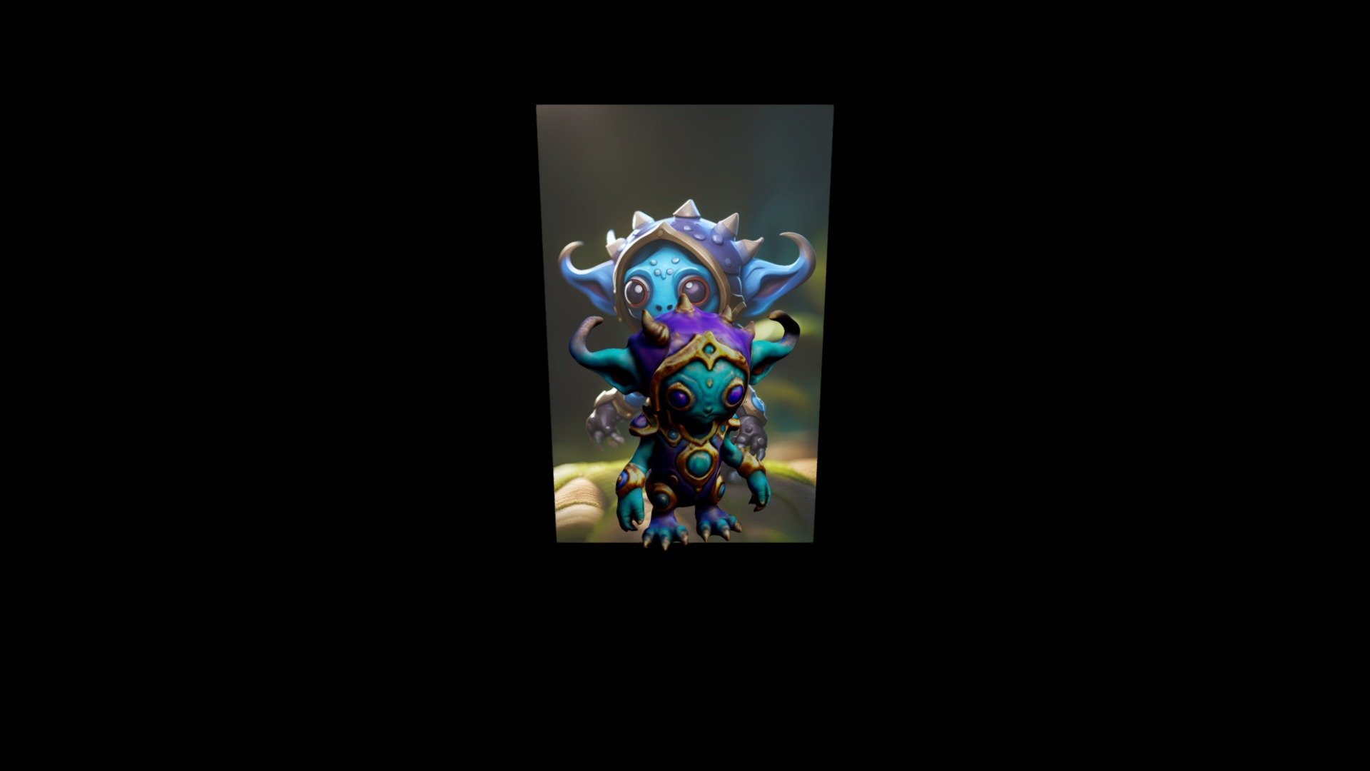 a of a cartoon character of a blue creature, sp - Download Free 3D ...