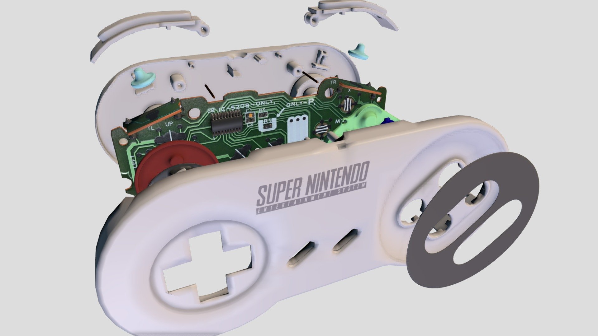 SuperNintendo Controller complete with internals - 3D model by guelmi3D ...