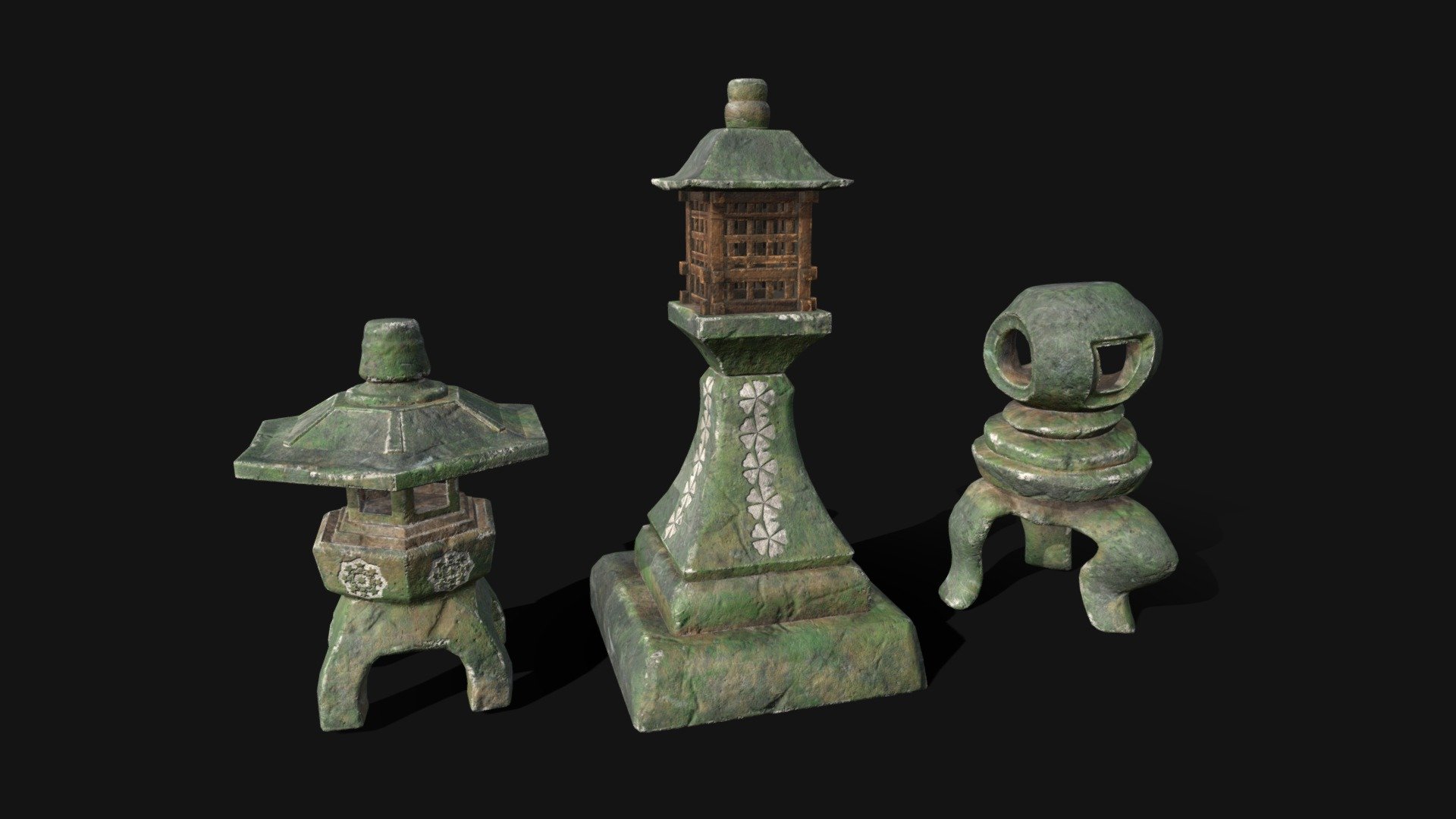 Forest Mystic Japanese Lanterns - Buy Royalty Free 3D model by ...