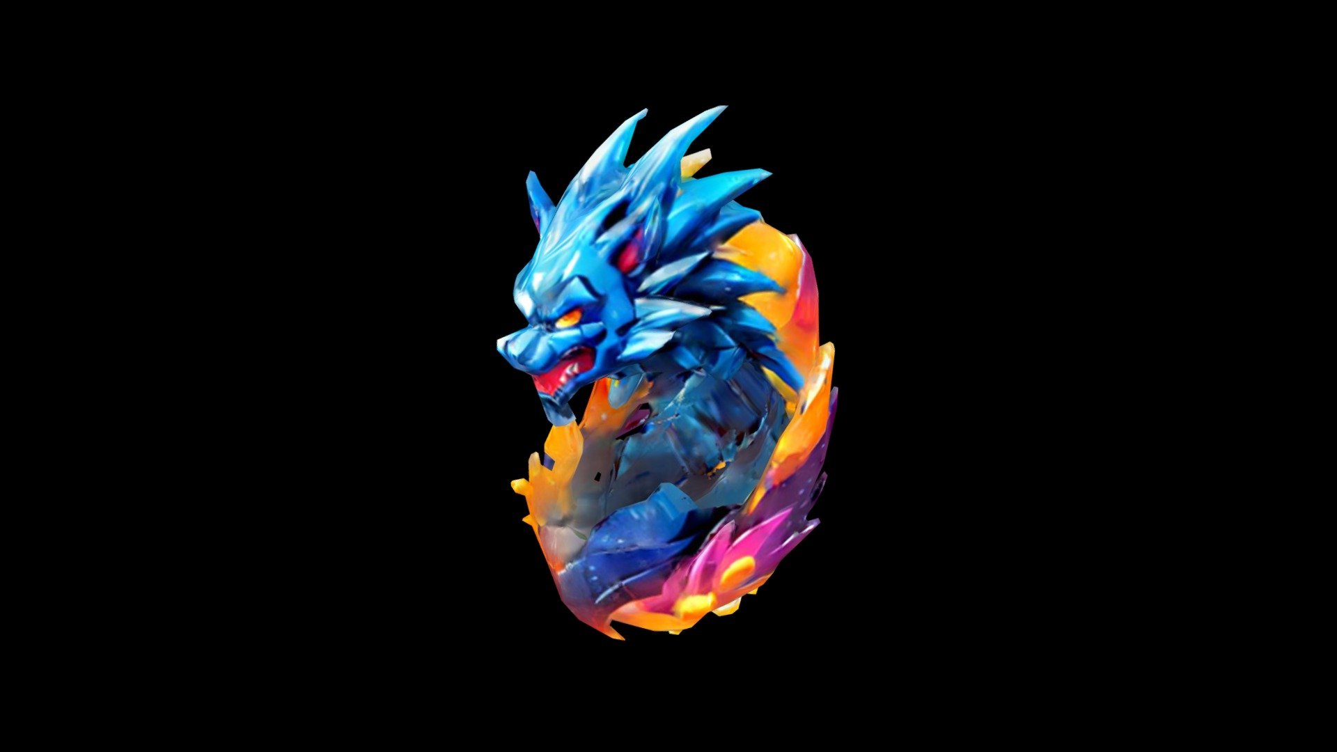 A poster featuring a dragon with spiked blue sca - Download Free 3D ...
