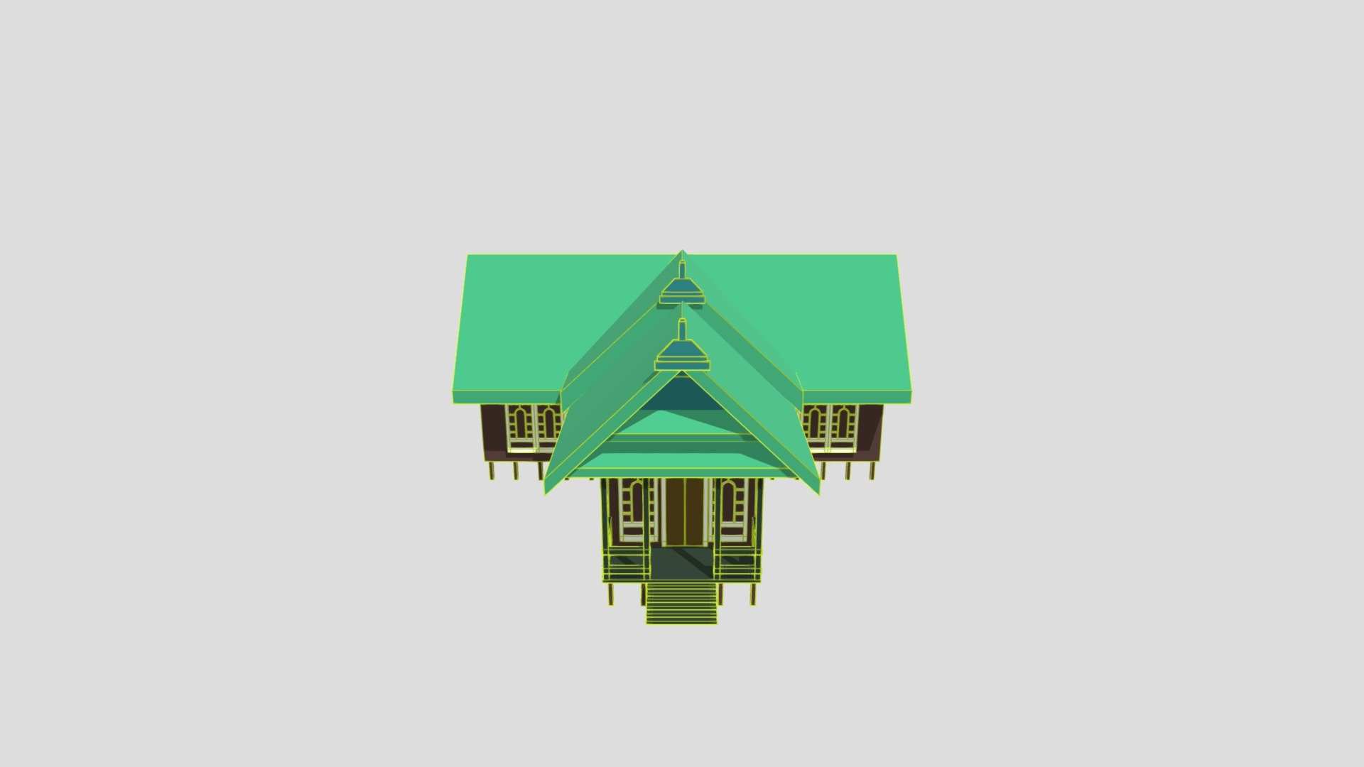 Rumah Adat Baloy (outline) - 3D model by livingleaf [67f42ef] - Sketchfab