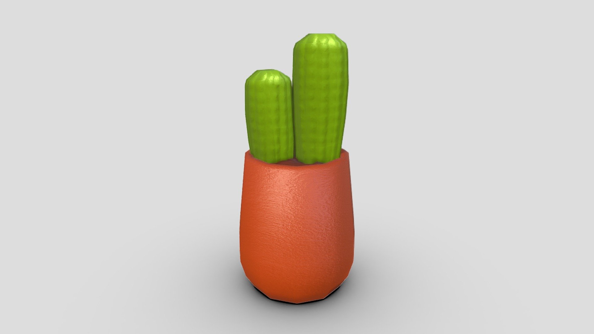 Cute low-poly cactus in flowerpot - Download Free 3D model by ...