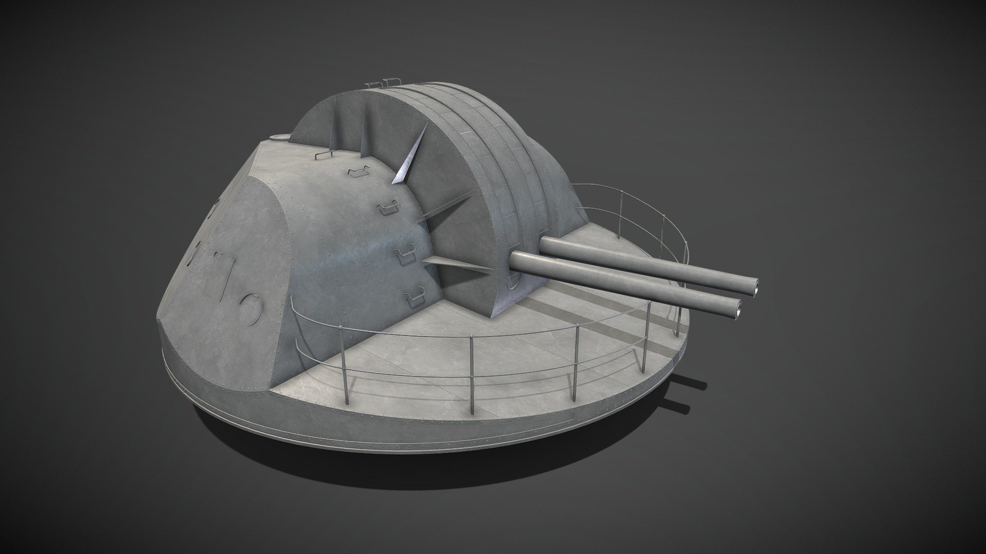 12.7 cm/40 (5") Type 89 Mod 2 - Buy Royalty Free 3D model by ...