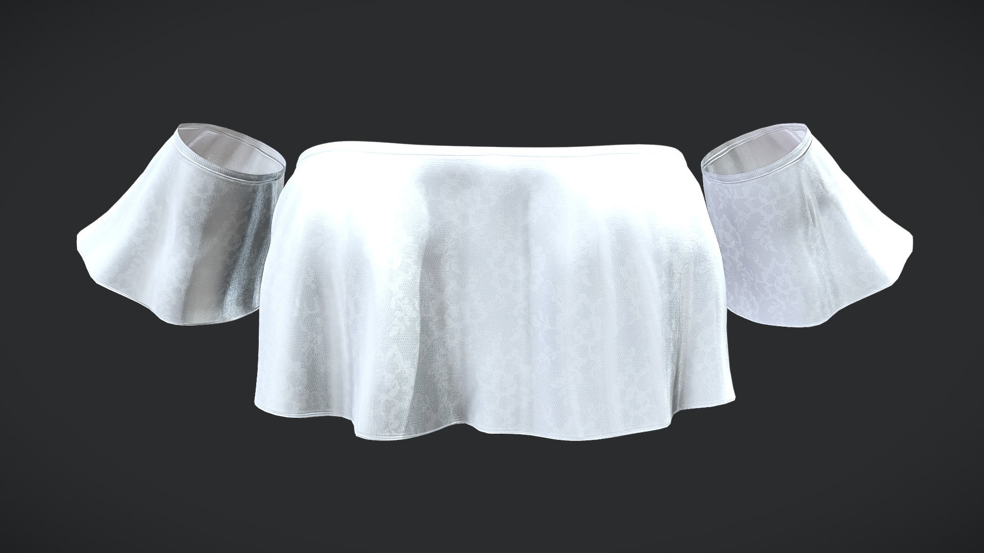 Strapless Flare Tube Top With Separate Sleeves - Buy Royalty Free 3D ...