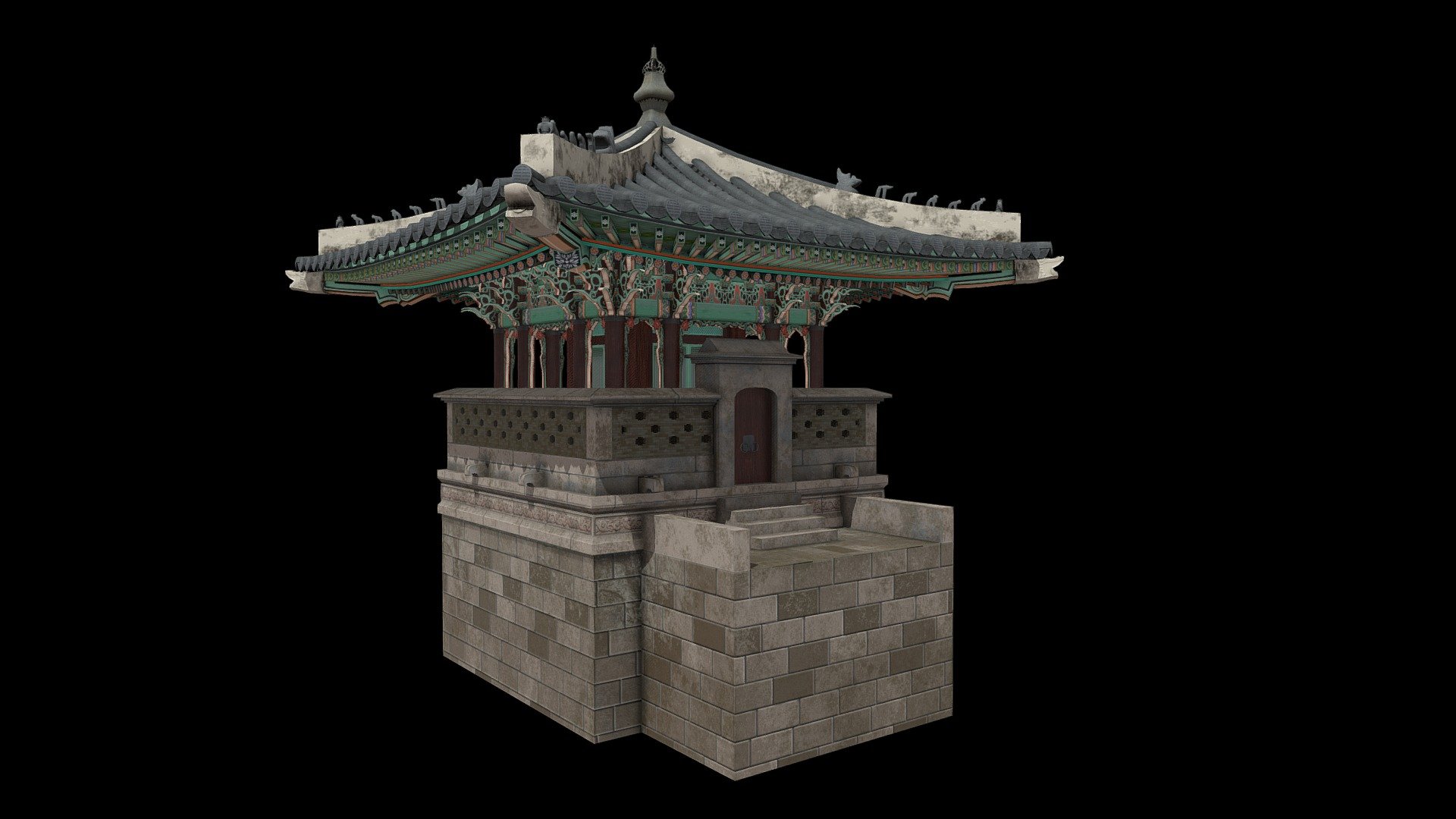 Korean Traditional Watchtower Dongsipjagak 동십자각 - Buy Royalty Free 3D ...