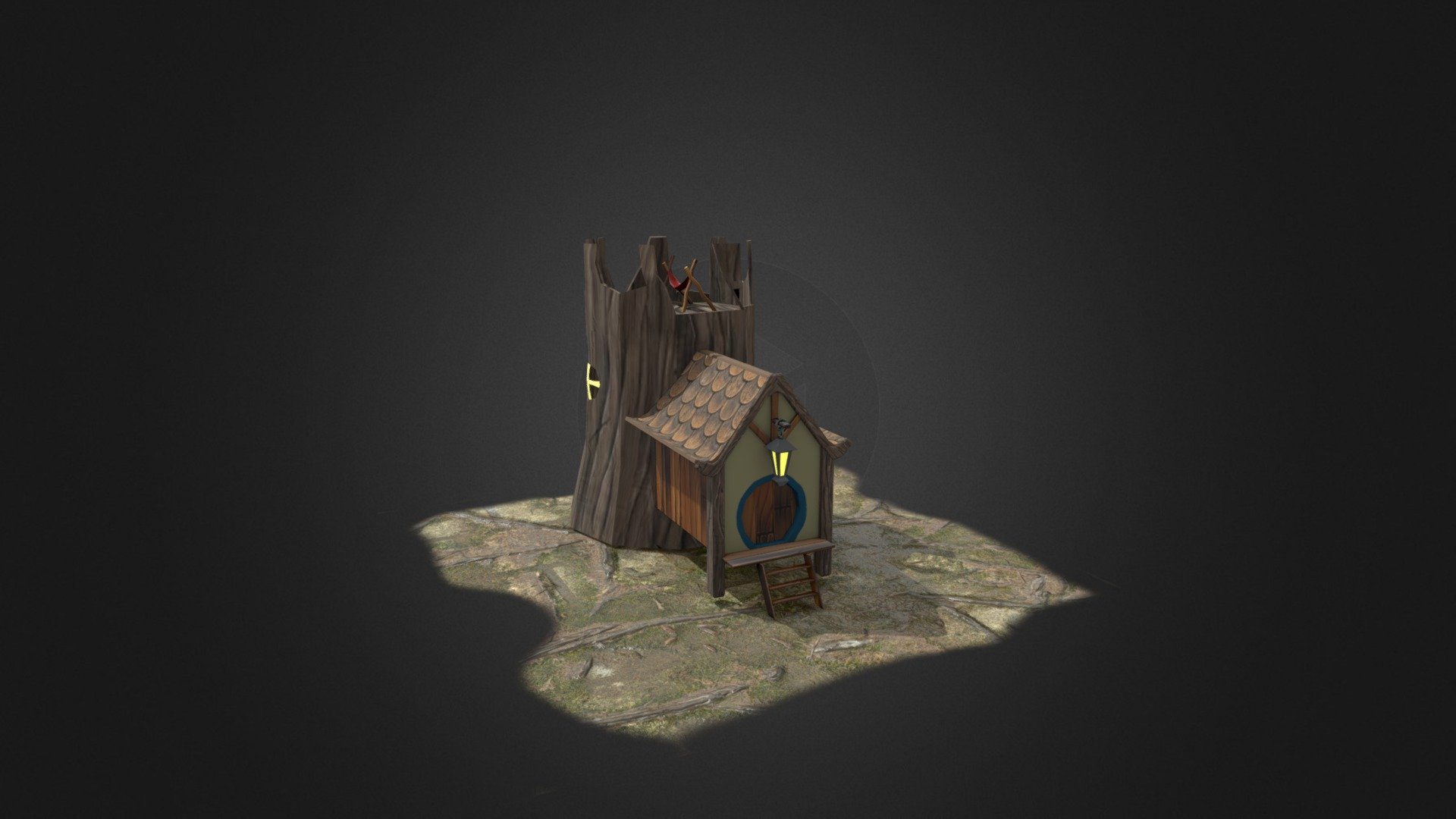 Tree With House - 3D model by Ramani Galgodage (@ramanigalgodage ...