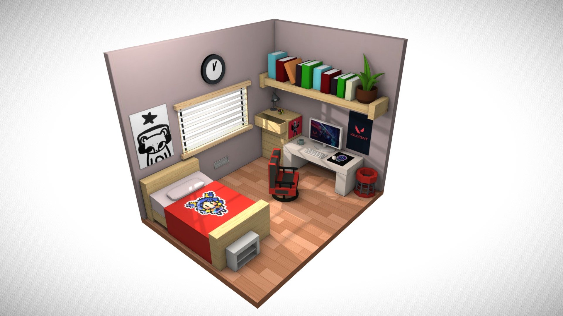 Gamer Room - 3D model by quarises [67fd3f2] - Sketchfab