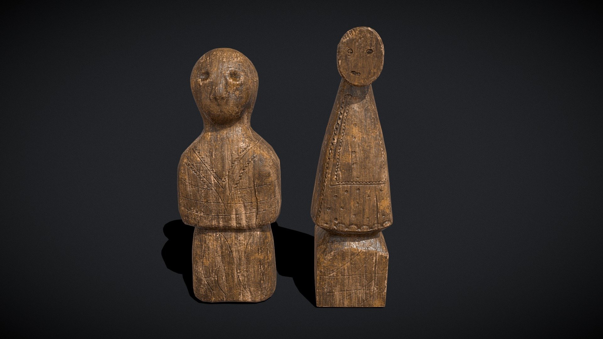 Medieval Wooden Dolls - Buy Royalty Free 3D model by ...