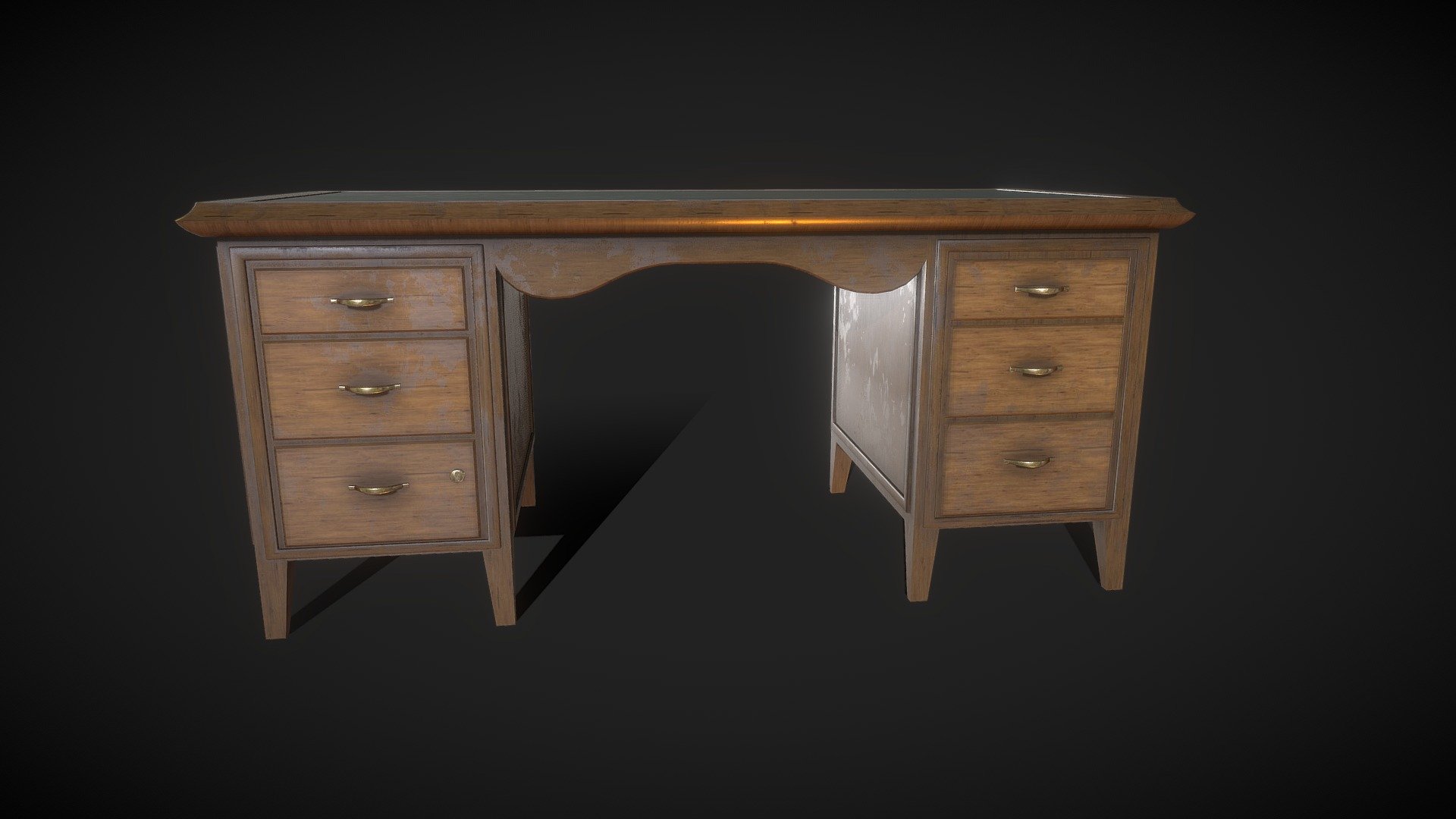 Antique Office Desk - 3D model by Thiago Ferraro (@thiagoferraro ...