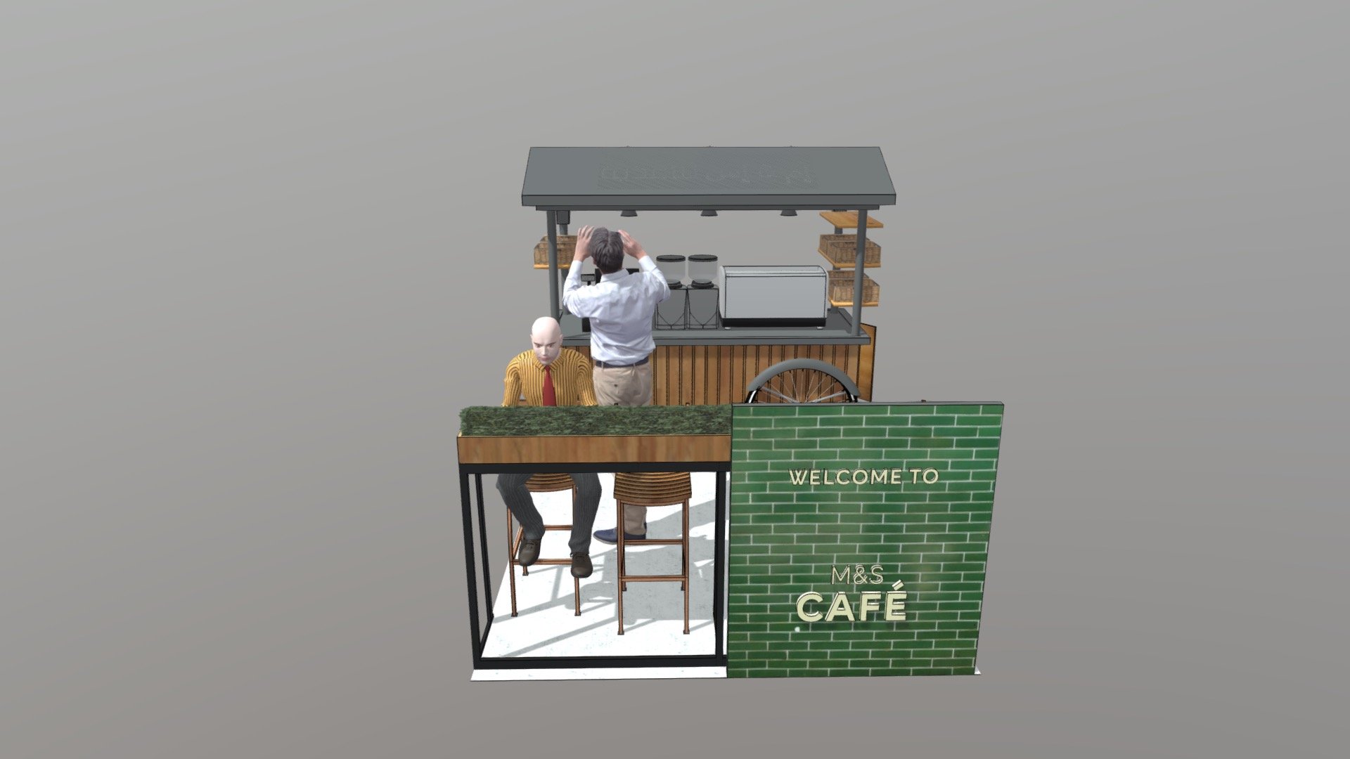 Coffee cart - 3D model by jmandkalelspap [6807644] - Sketchfab
