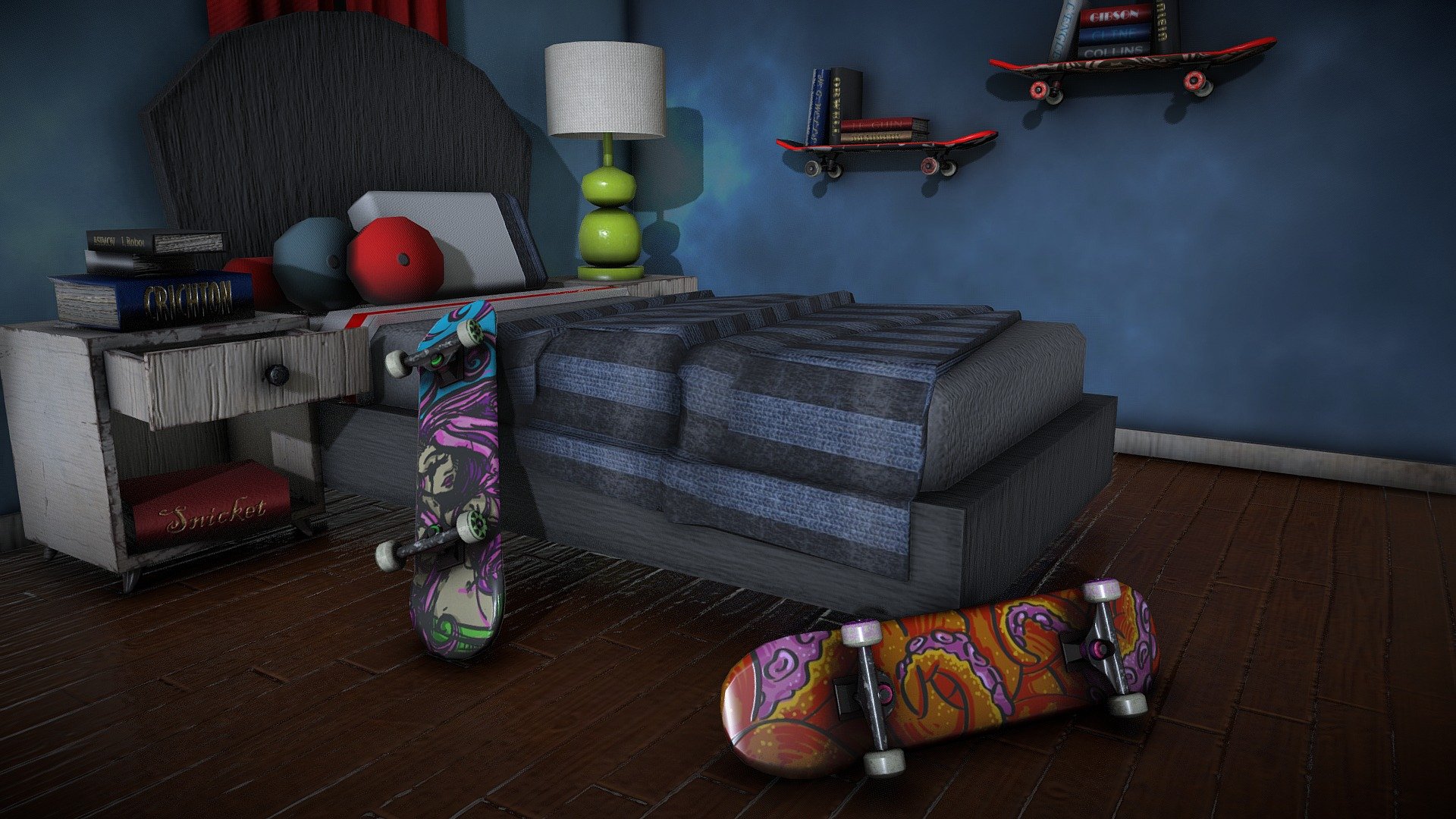 Skateboard Room Corner - 3D model by Pat Sipes (@pasipes) [680a10e ...