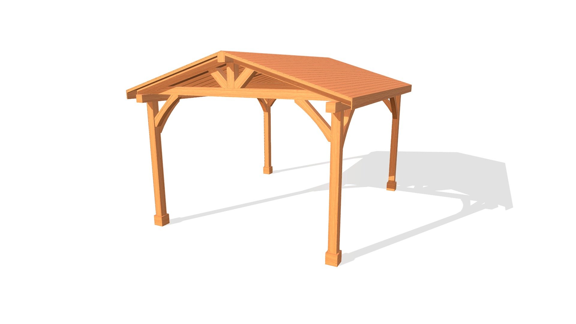 Custom Thick Timber Toledo Wood Pavilion - 3D model by Forever Redwood ...