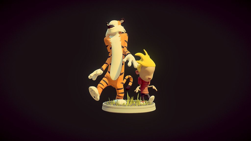 "Calvin And Hobbes" Tribute sculpt! - 3D model by Sudhan 苏旦 ...
