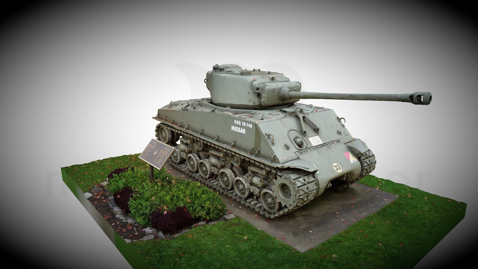 Hussar Sherman Tank Beechwood Cemetery - 3D model by Memory Anchor ...
