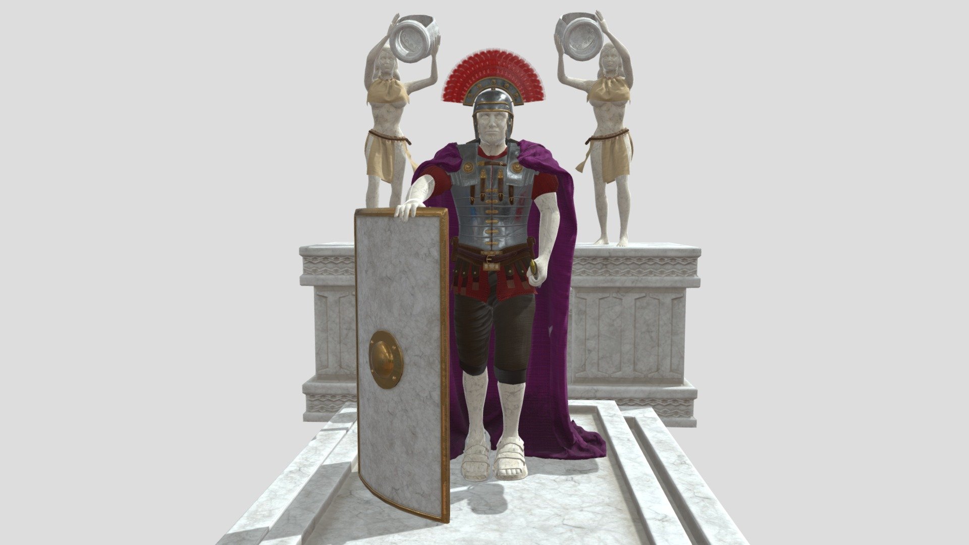 Centurion Statue Fountain - 3D model by Sebastian_Adamov [681d376 ...
