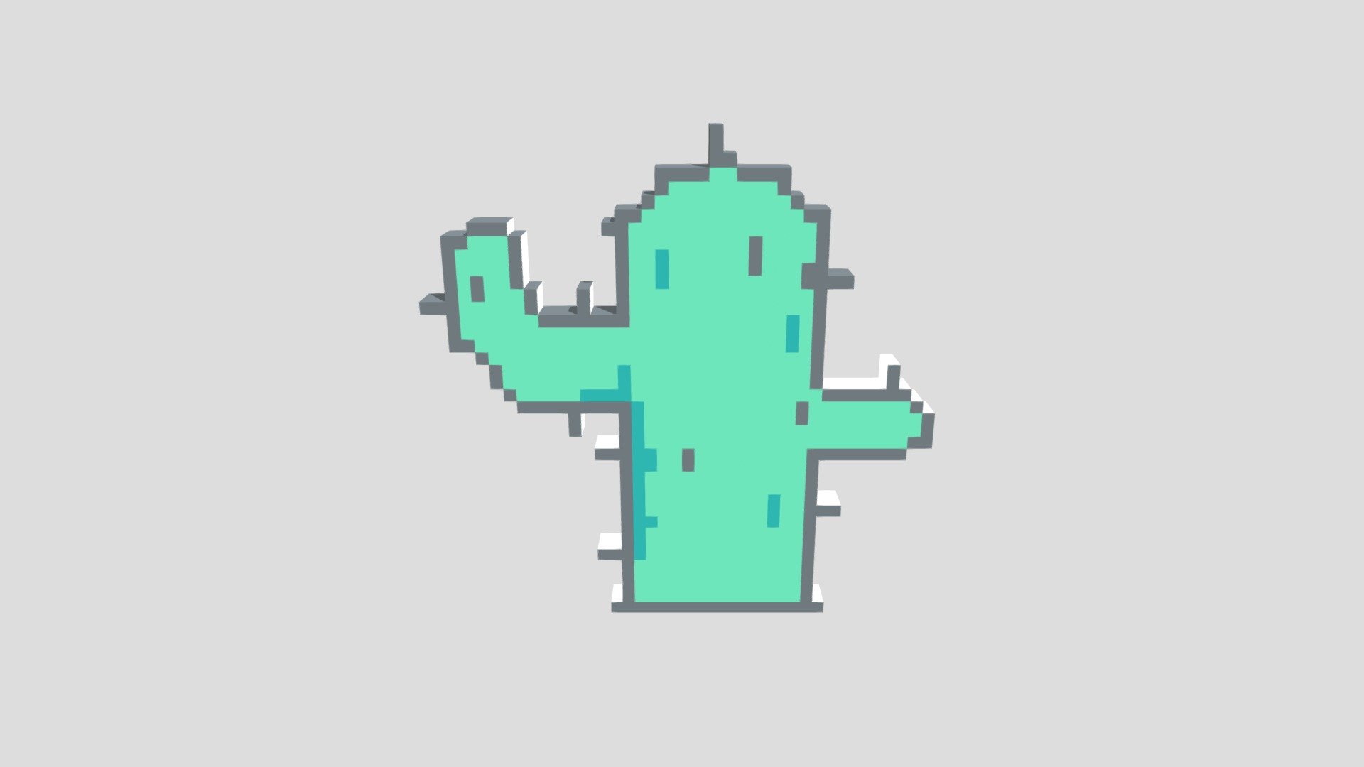 Cactus 8 bit 3d model - 3D model by numbskull1212 [682cb1d] - Sketchfab