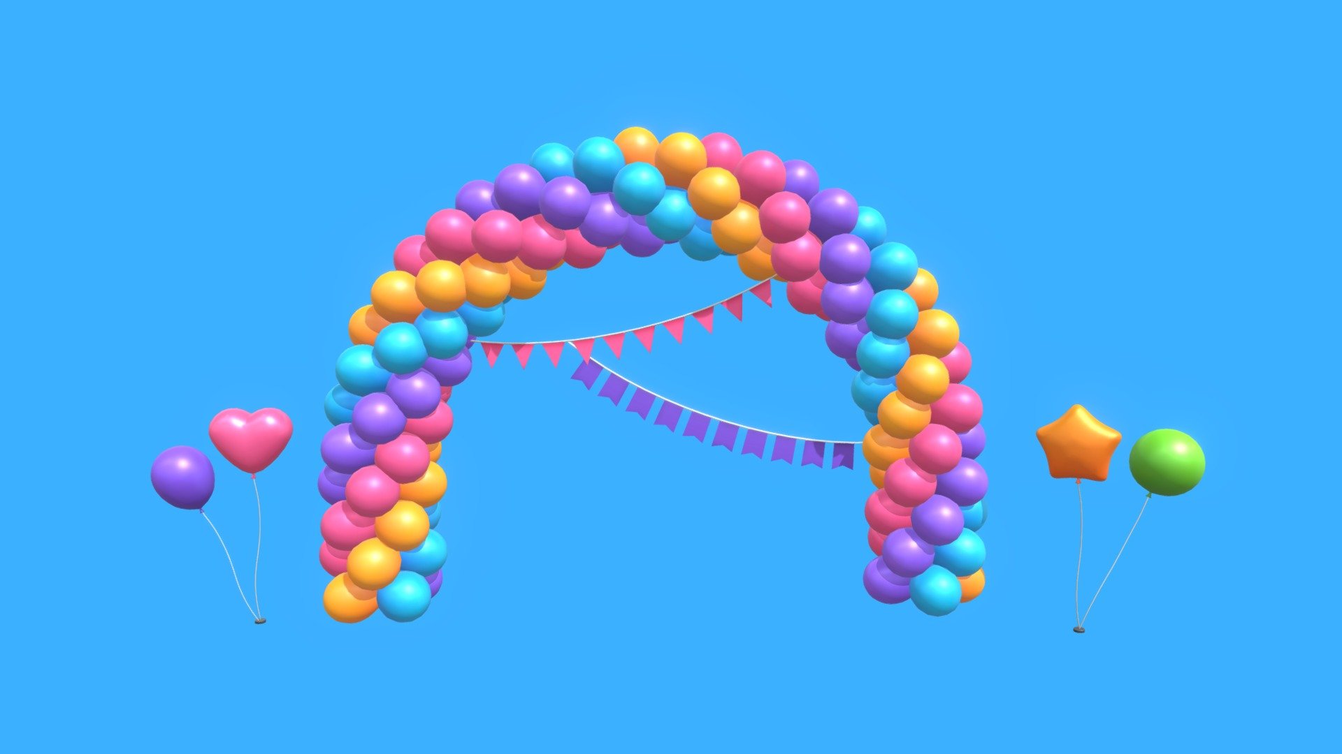 Party Props - Balloons & Bunting - 3D model by Lokiana (@lokiana.art ...