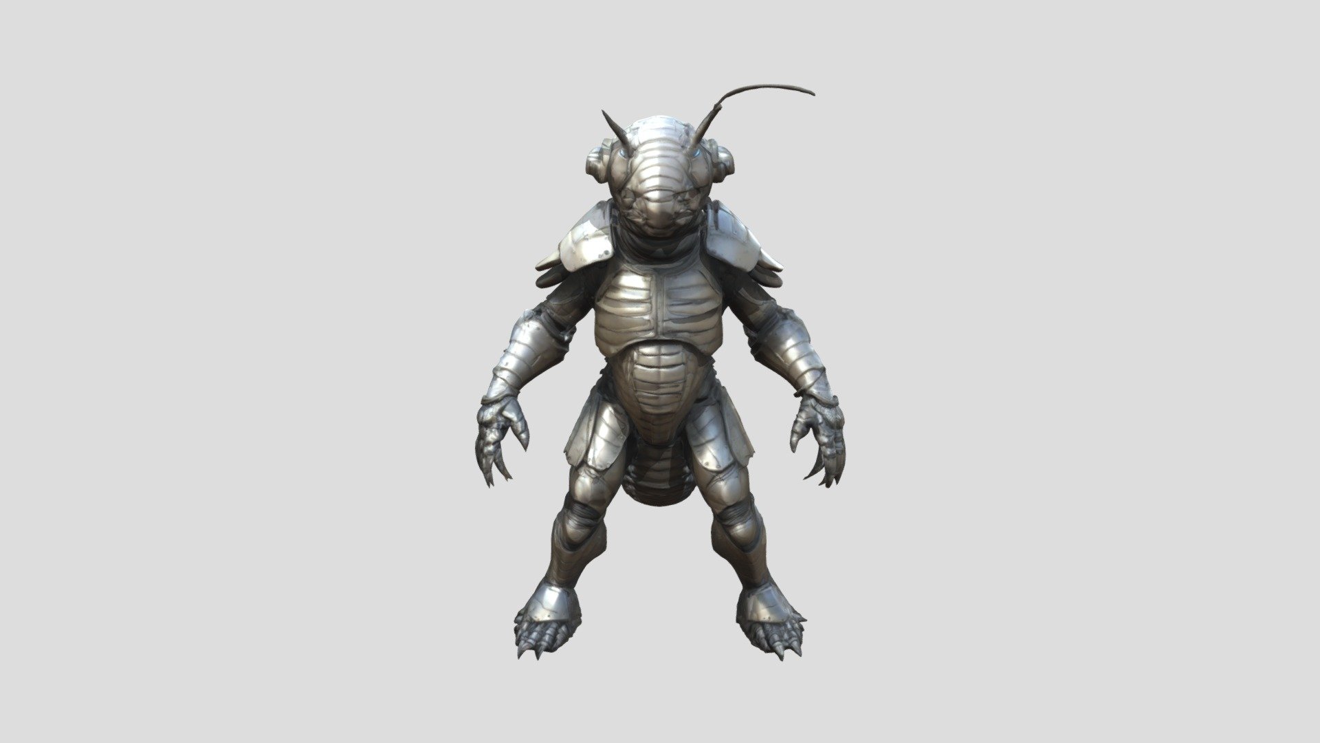 Humanoid pillbug / armadillo exoskeleton-armored - 3D model by ...