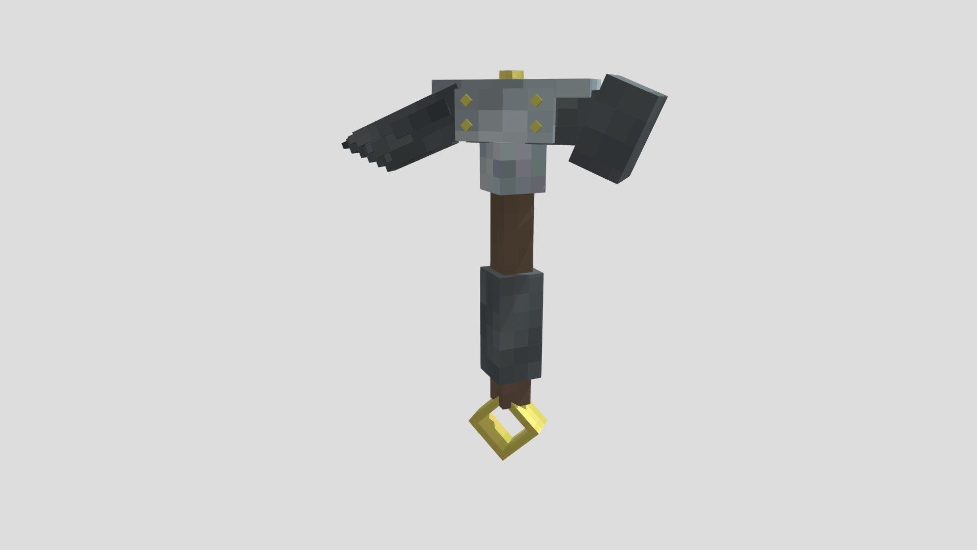 Low-poly heavy iron pickaxe - 3D model by piferacto [68403d3] - Sketchfab