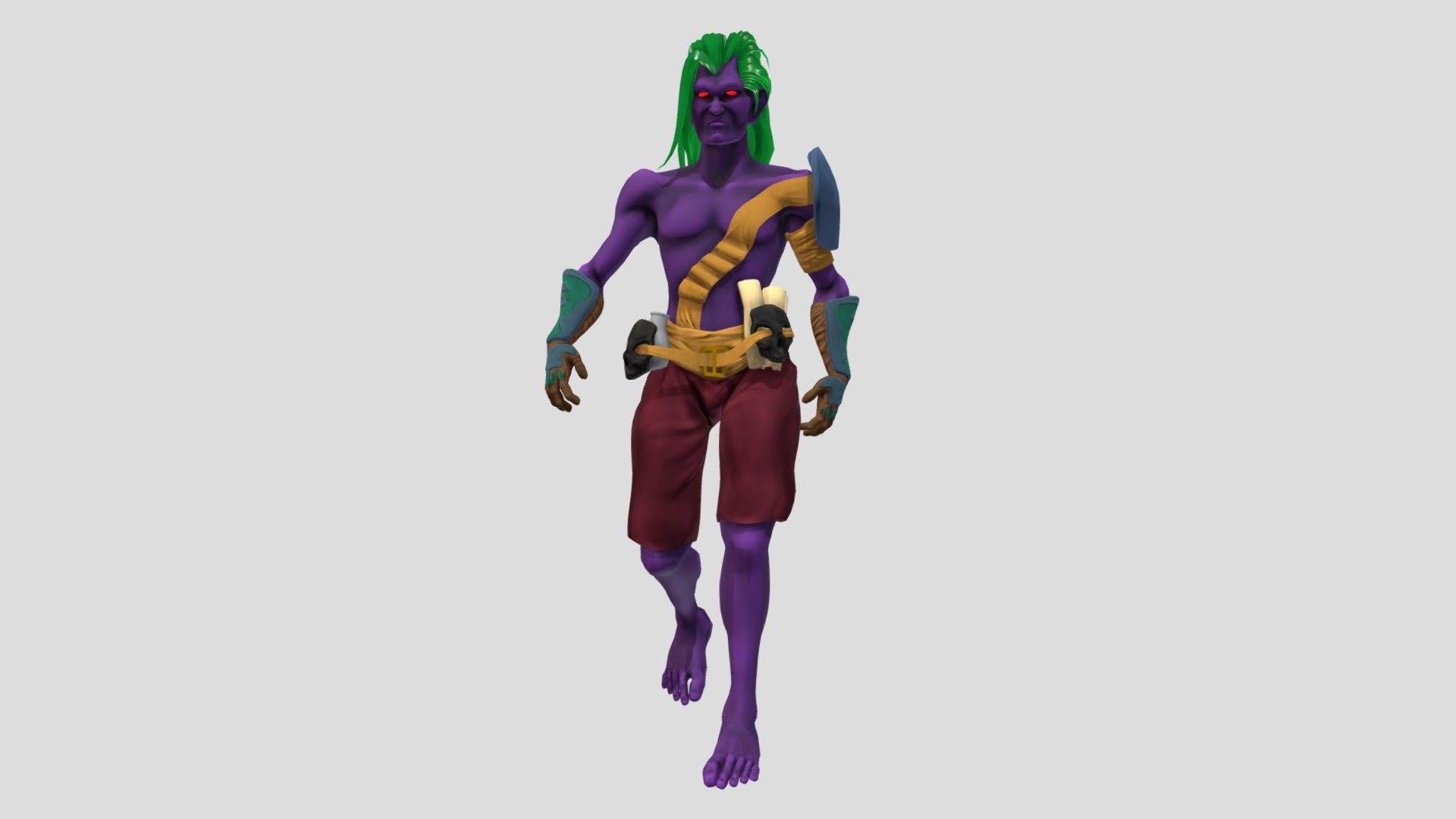 "Captain Eggplant", a barefoot purple ogre - Download Free 3D model by ...