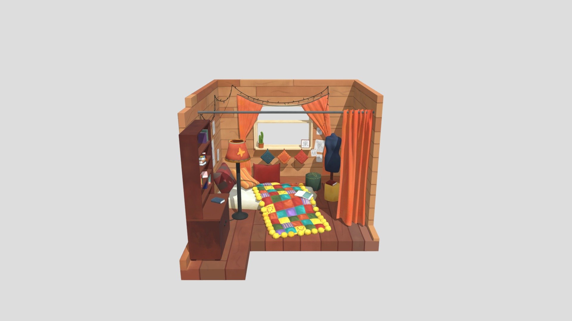 Stylized room Diorama - 3D model by Stefan Brugging (@Stefan_Brugging ...