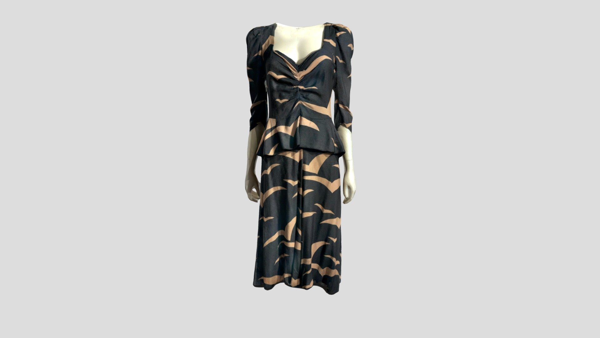 BIBA Abstract Bird Motif Dress - 3D model by arc (@jasgillanders ...