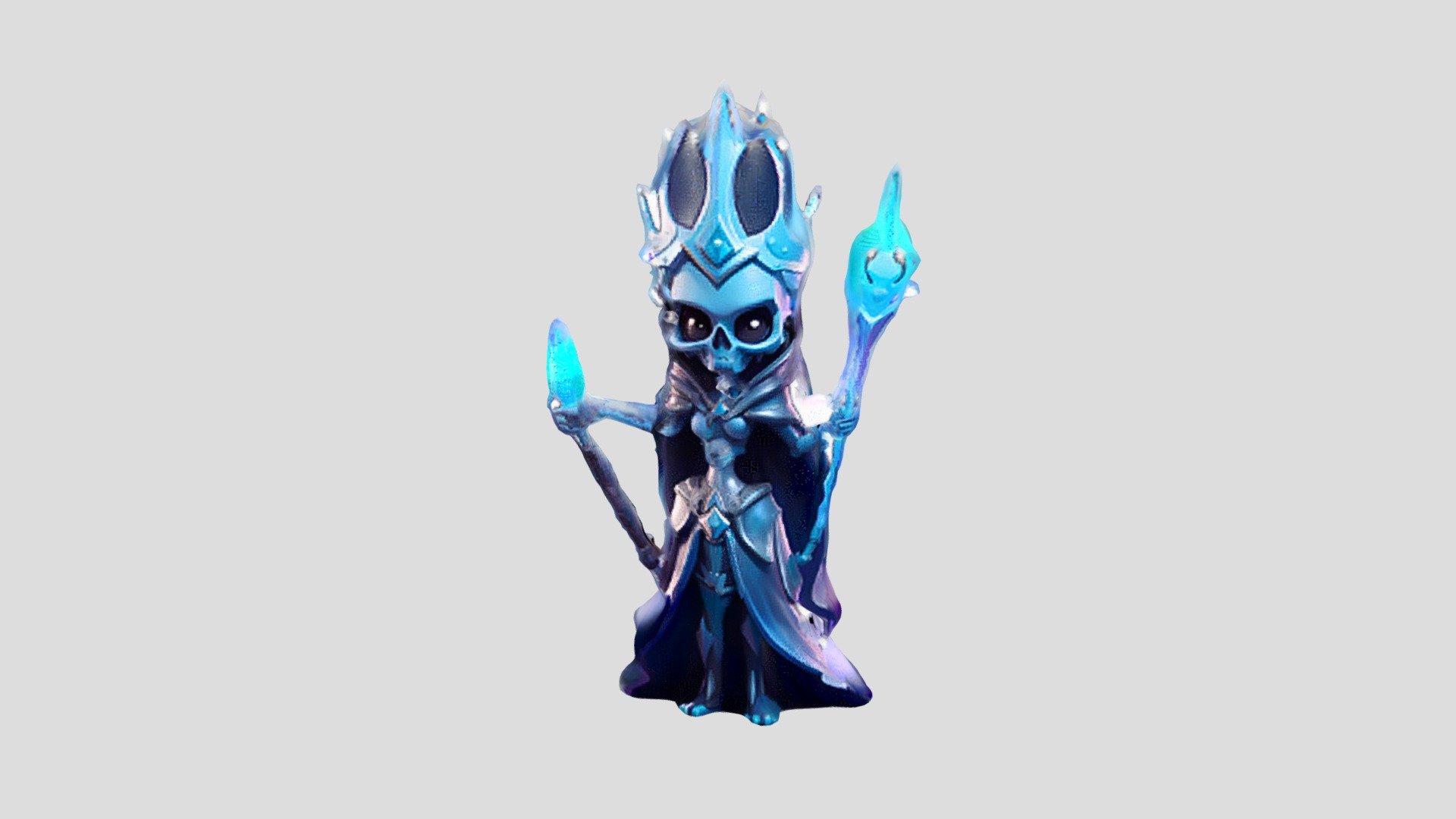 Blue Skeleton with Staff on Black Background - Download Free 3D model ...