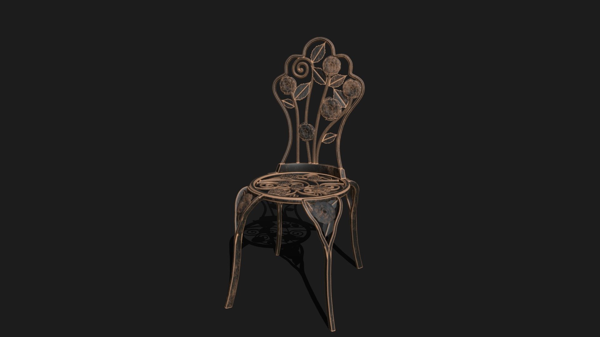 Wrought Iron Chair - 3D model by OraStudio [685ccca] - Sketchfab