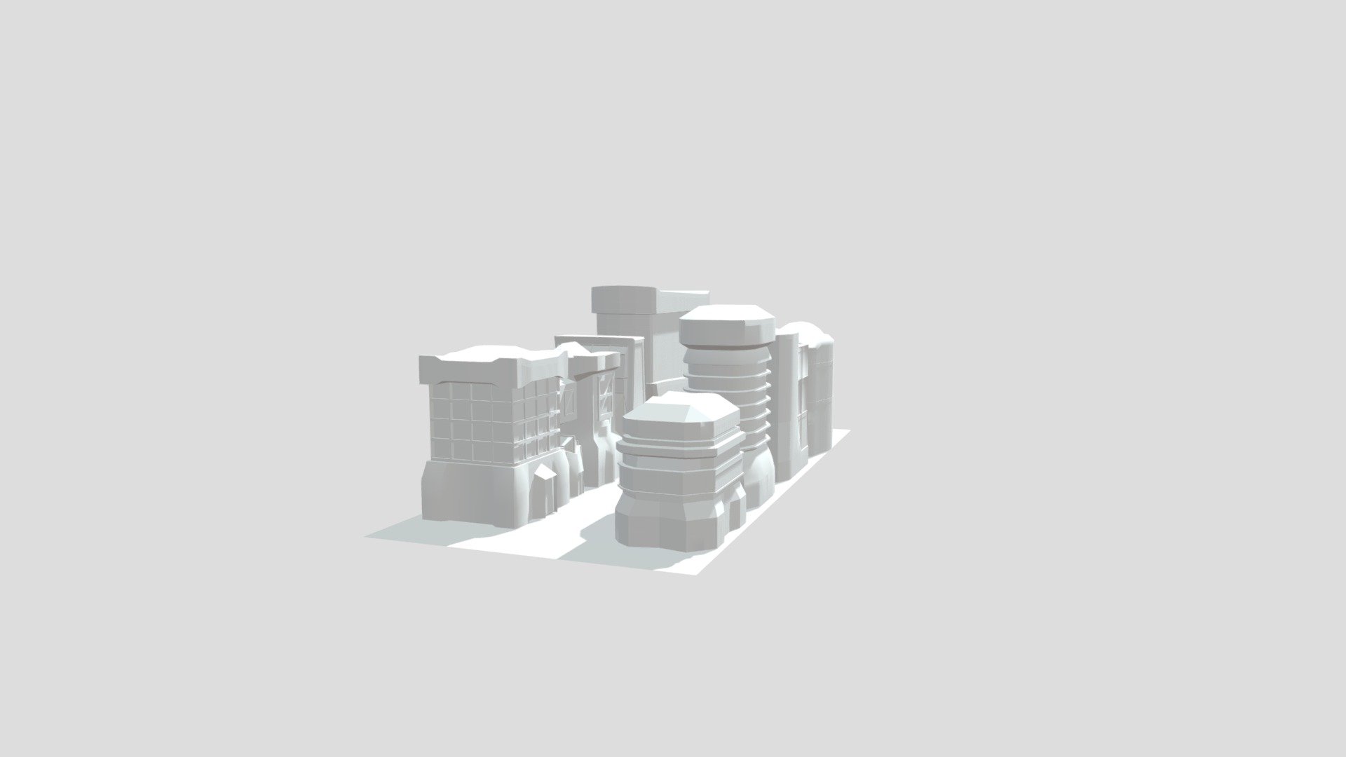 Futurist Hard Surface low poly Buildings - Download Free 3D model by alvarovalenciadegracia ...