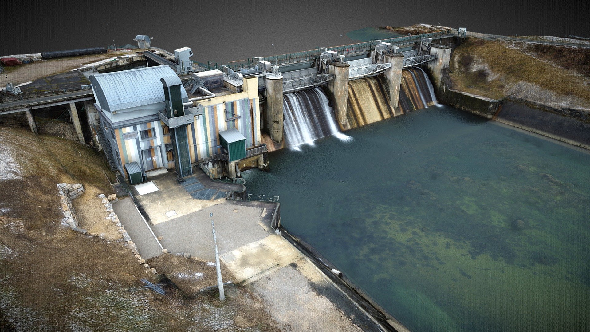 Barrage hydro électrique - 3D model by romainvenot [686b233] - Sketchfab
