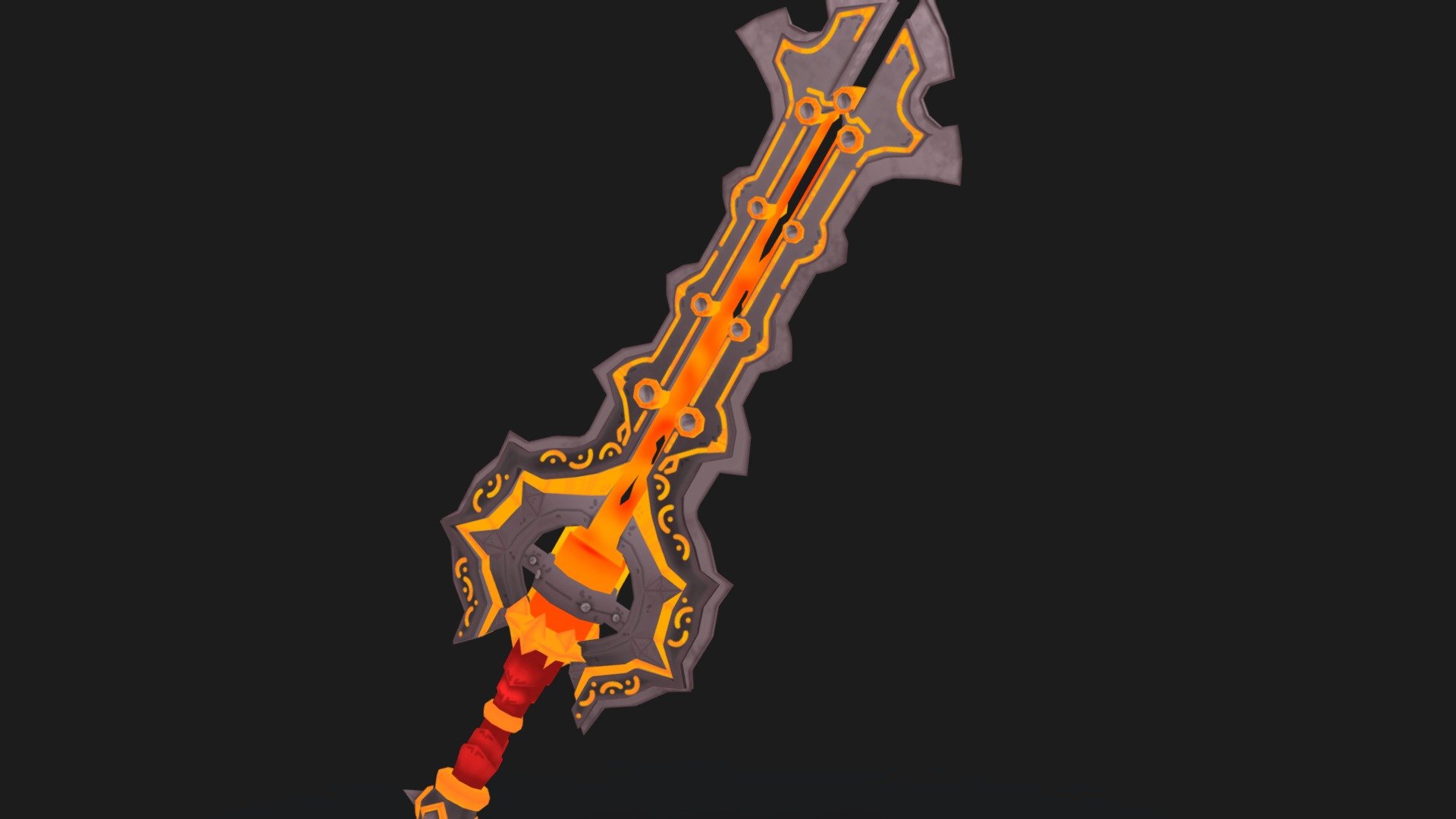 Stylized Hand-Painted Lava Great Sword - 3D model by 1tzUglyLeo (@leo ...