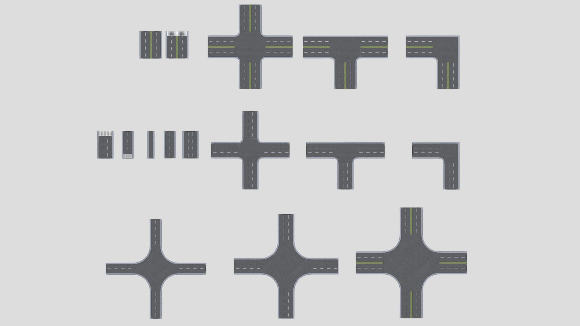 Modular Roads – Flexible & Scalable Road Patches - Download Free 3D ...