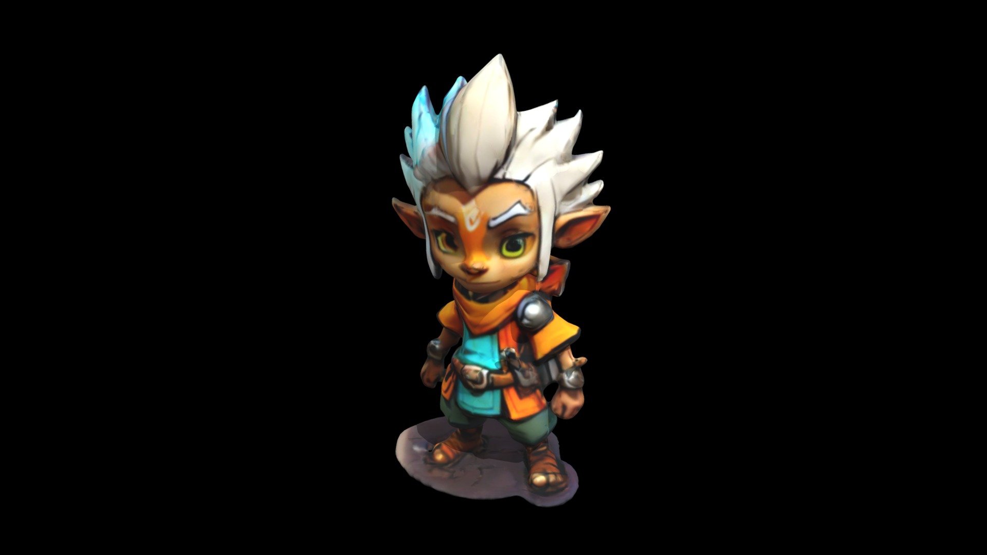 a cartoon character with a triangle on his fo - Download Free 3D model ...