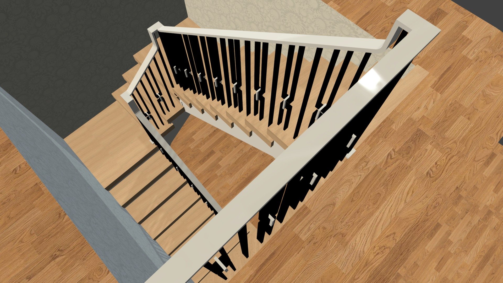 Handrail Polished Nickel - 3D model by 3D Software for Stair Design and ...