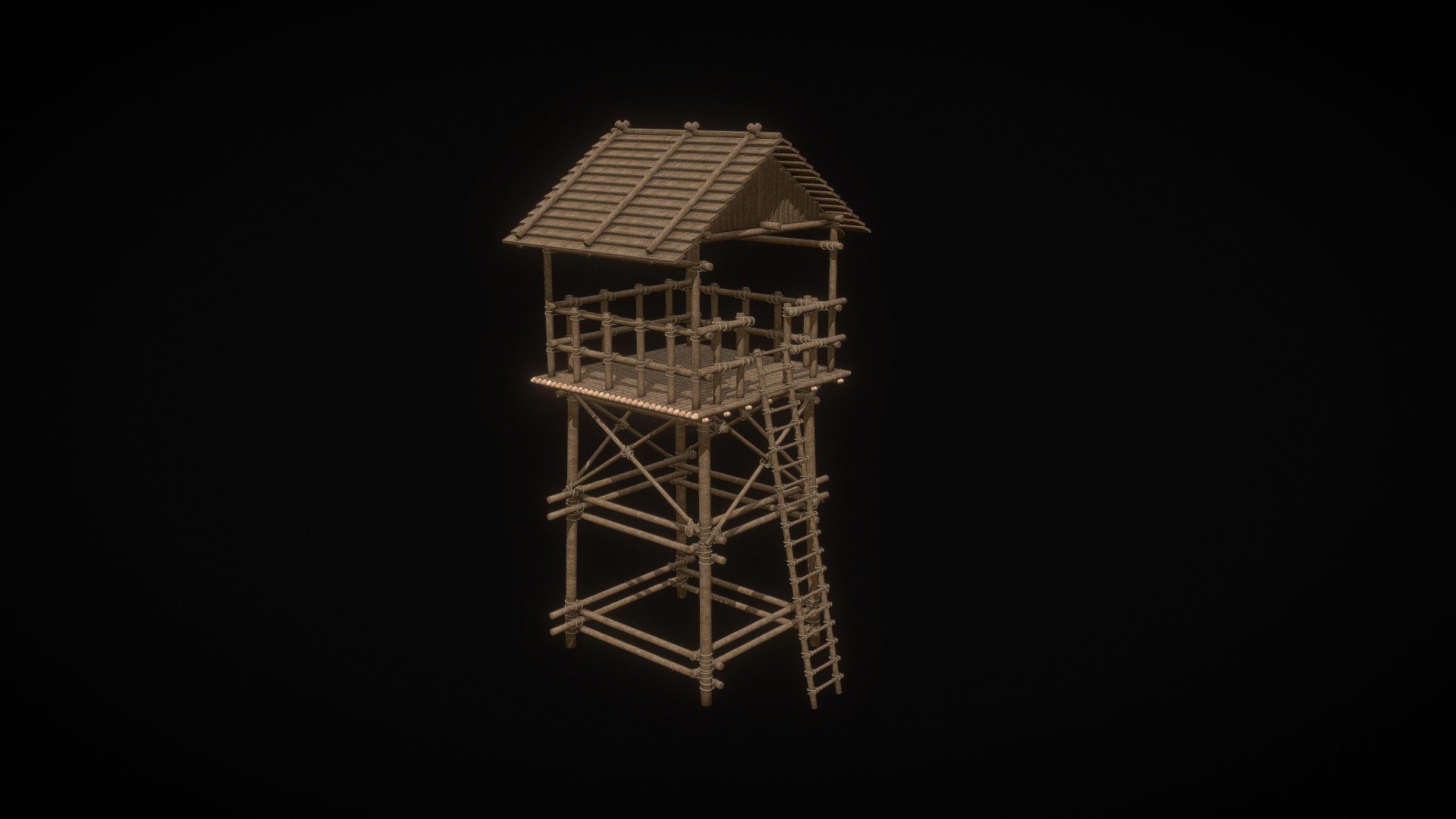 Medieval Watch Tower Wood with rope - Download Free 3D model by 5CNG5 ...