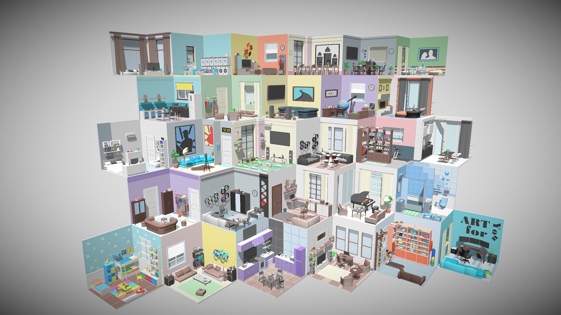 Cartoon interior 1 - Buy Royalty Free 3D model by 7ka (@Verasavy ...