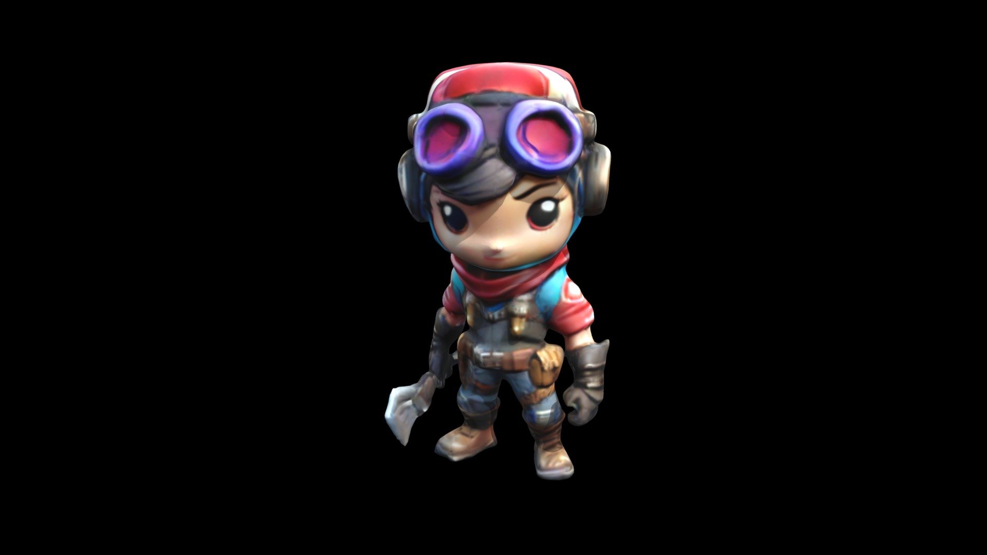 3D animated model of a punk pilot - Pink-haired - Download Free 3D ...