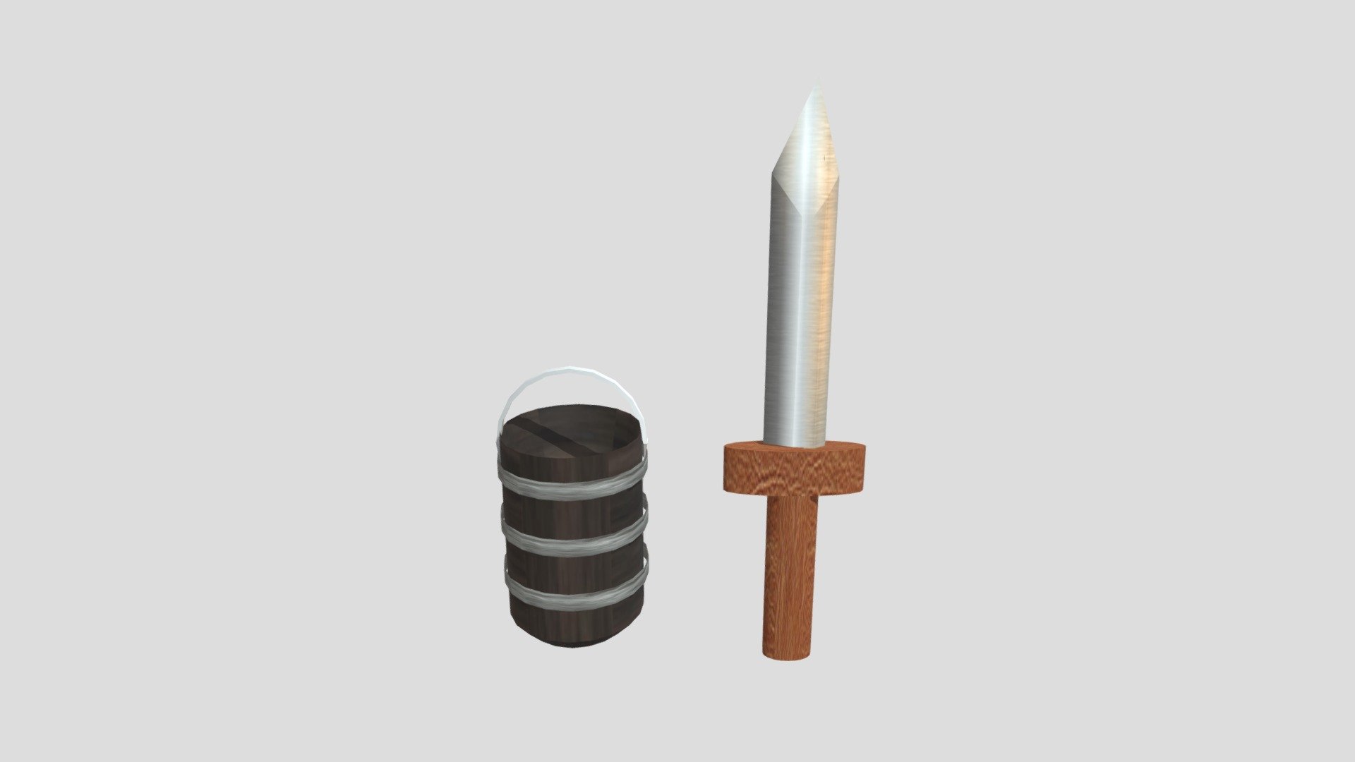 Sword and Bucket - 3D model by THEJOEsmo96 [6886d68] - Sketchfab