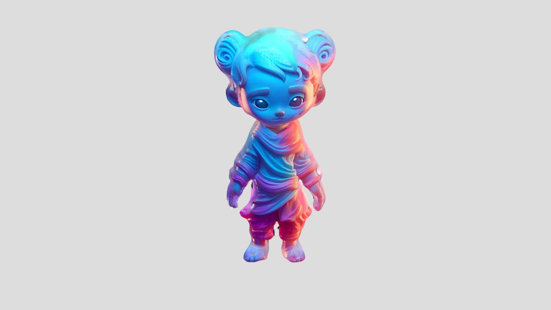 Colorful 3D Character on a Black Background A - Download Free 3D model ...
