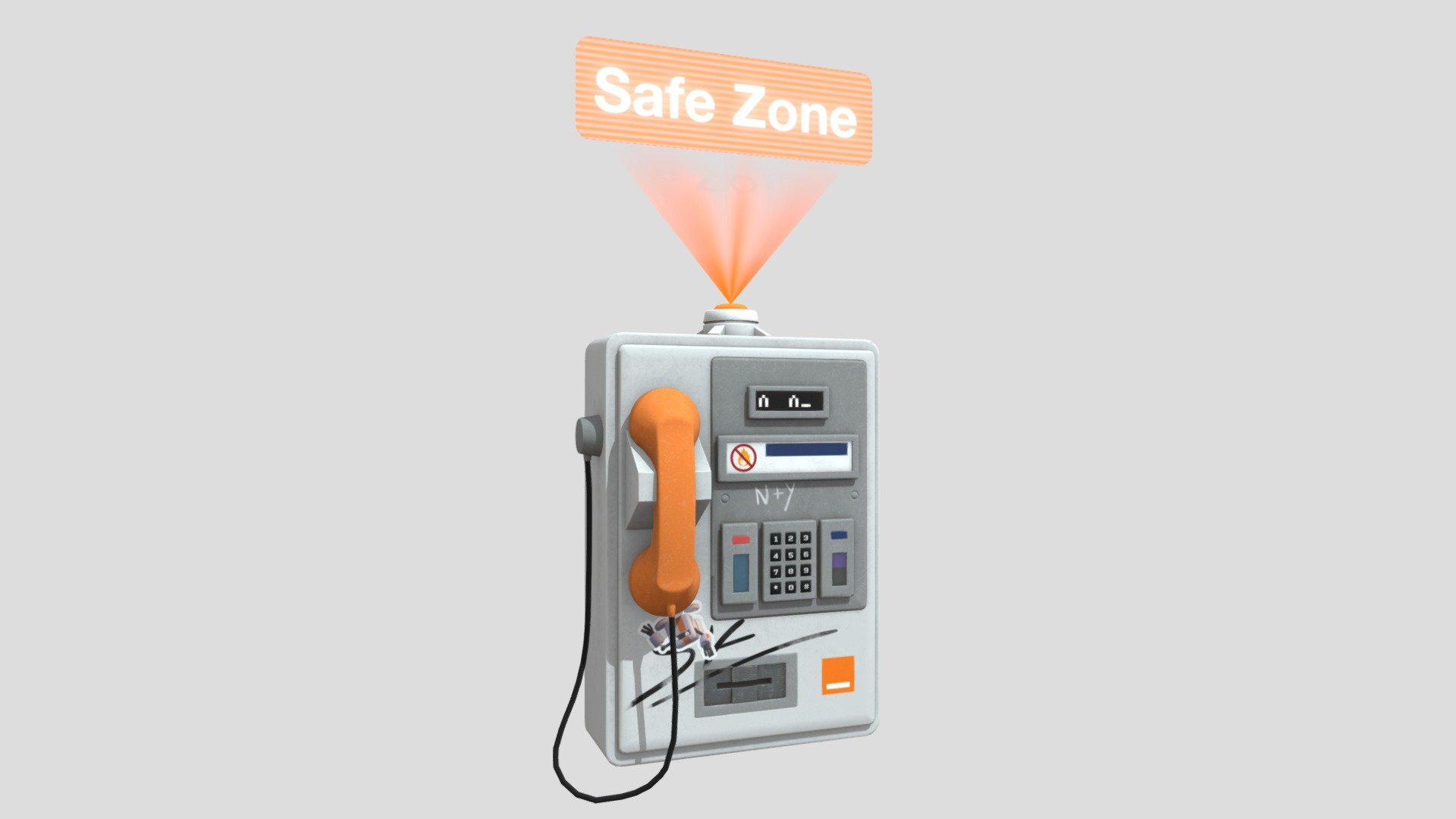 Orange Safe Zone [Street] Phone - Download Free 3D model by ...