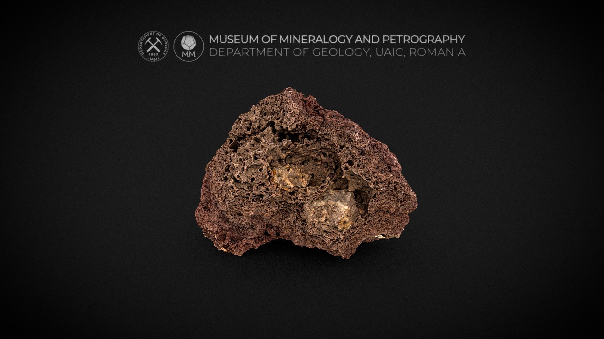 Highly vesicular basaltic Scoria (igneous rock) - 3D model by Museum of ...