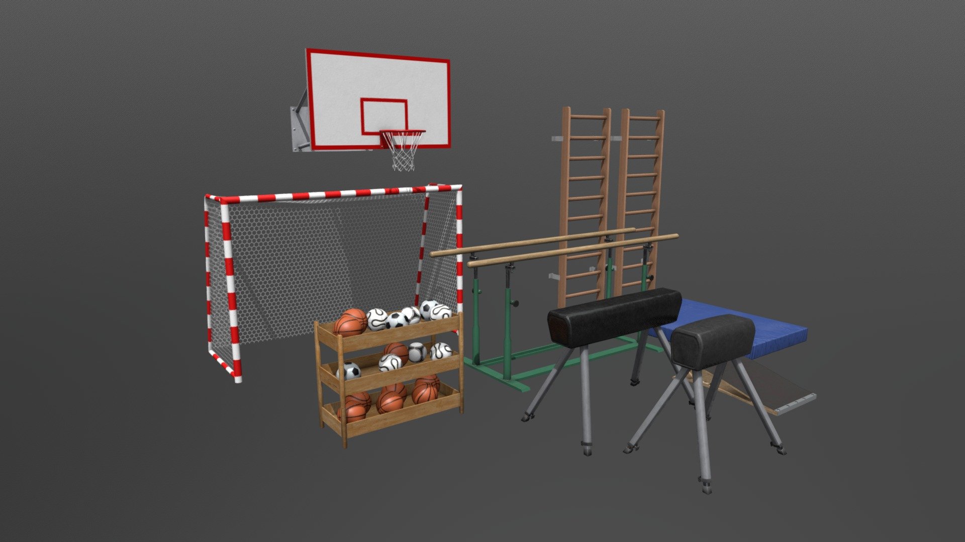 School gym props - 3D model by TirgamesAssets [68a0b0c] - Sketchfab