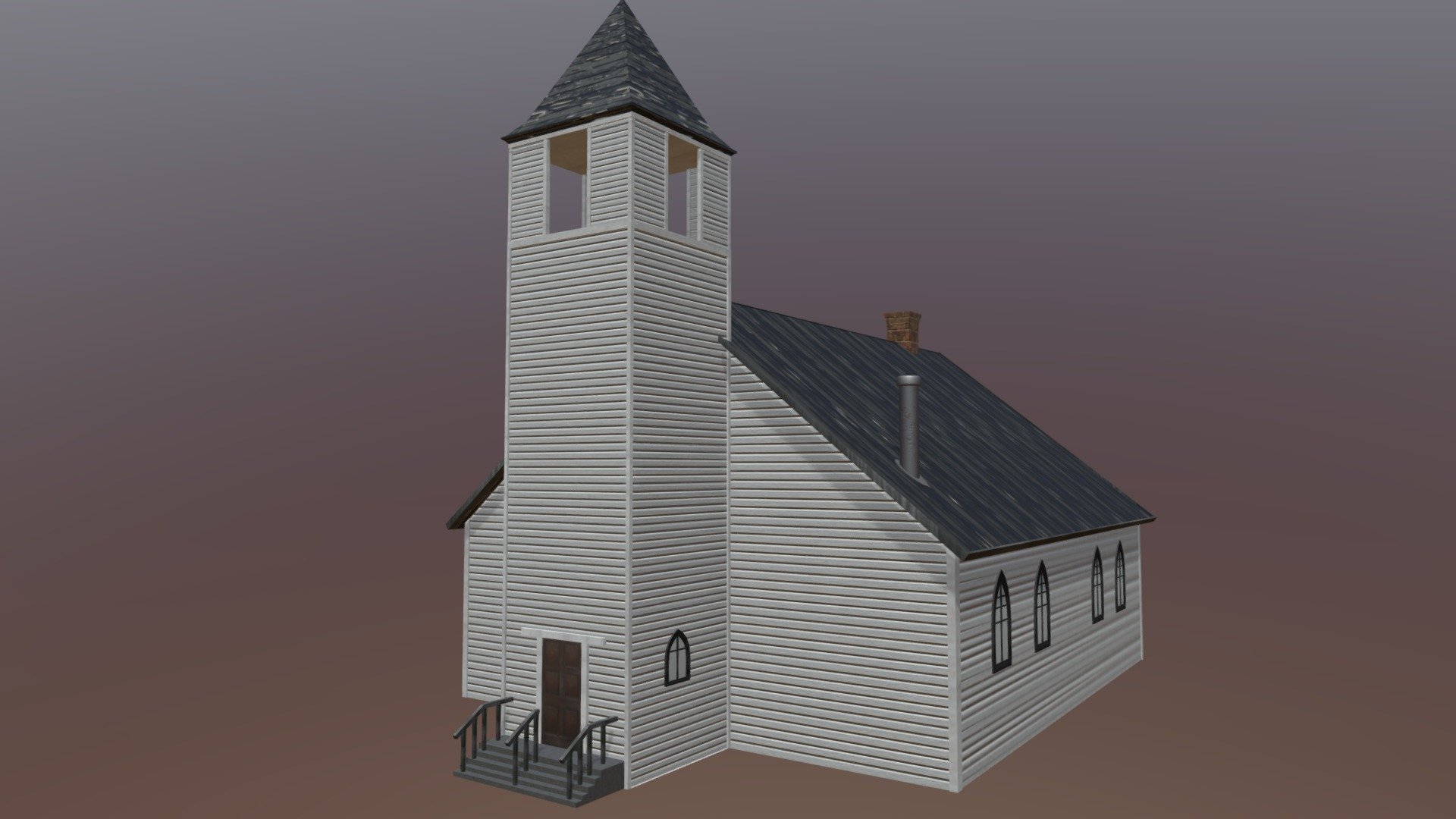 Wooden rural american church - 3D model by Evangeline (@EvametryE ...