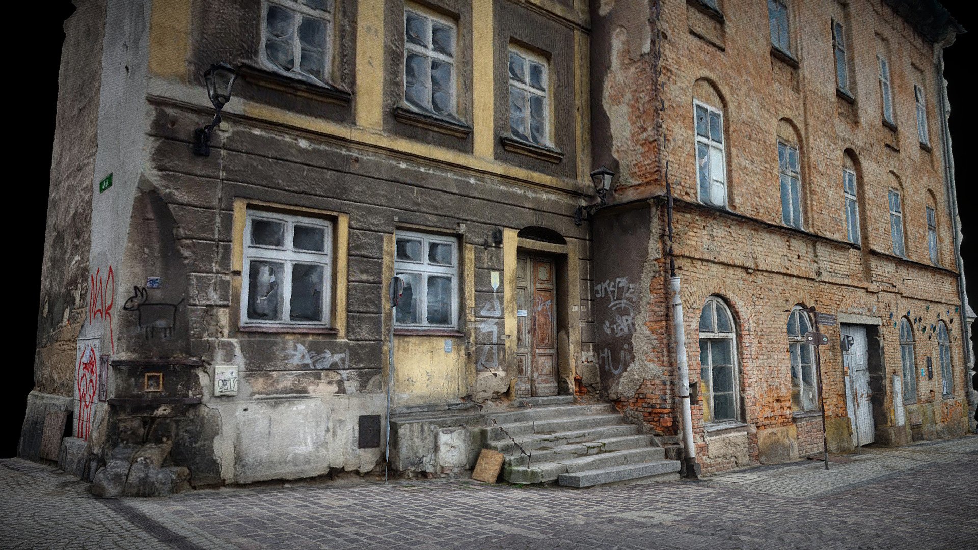 Bielsko-Biala, Center square, Fasad with dog. - Download Free 3D model ...