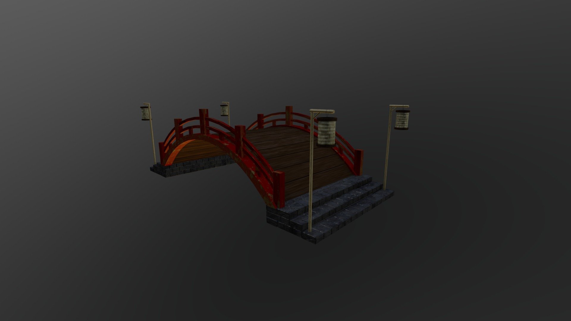 Japanese Bridge - 3D model by guillemelmor [68ac343] - Sketchfab