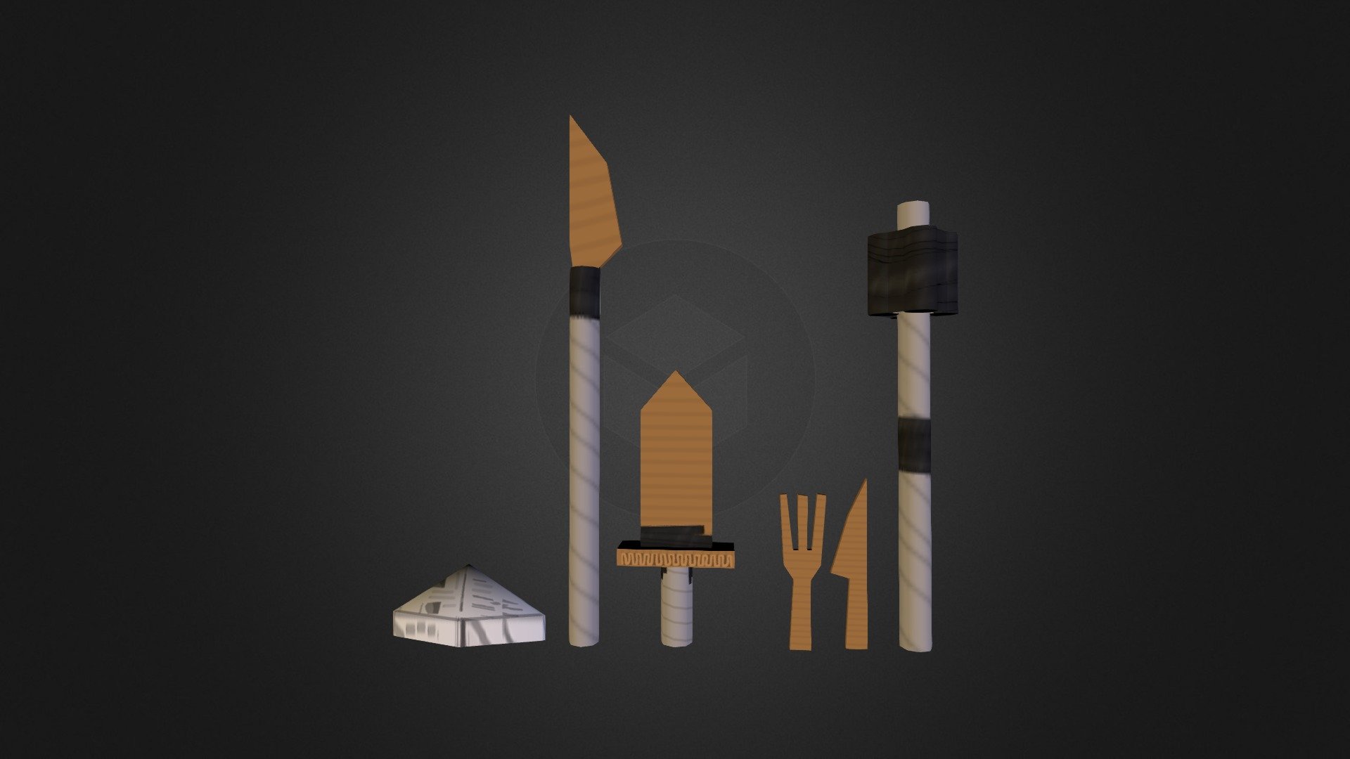 paper weapons - 3D model by SamanthaFritzsch [68b1702] - Sketchfab