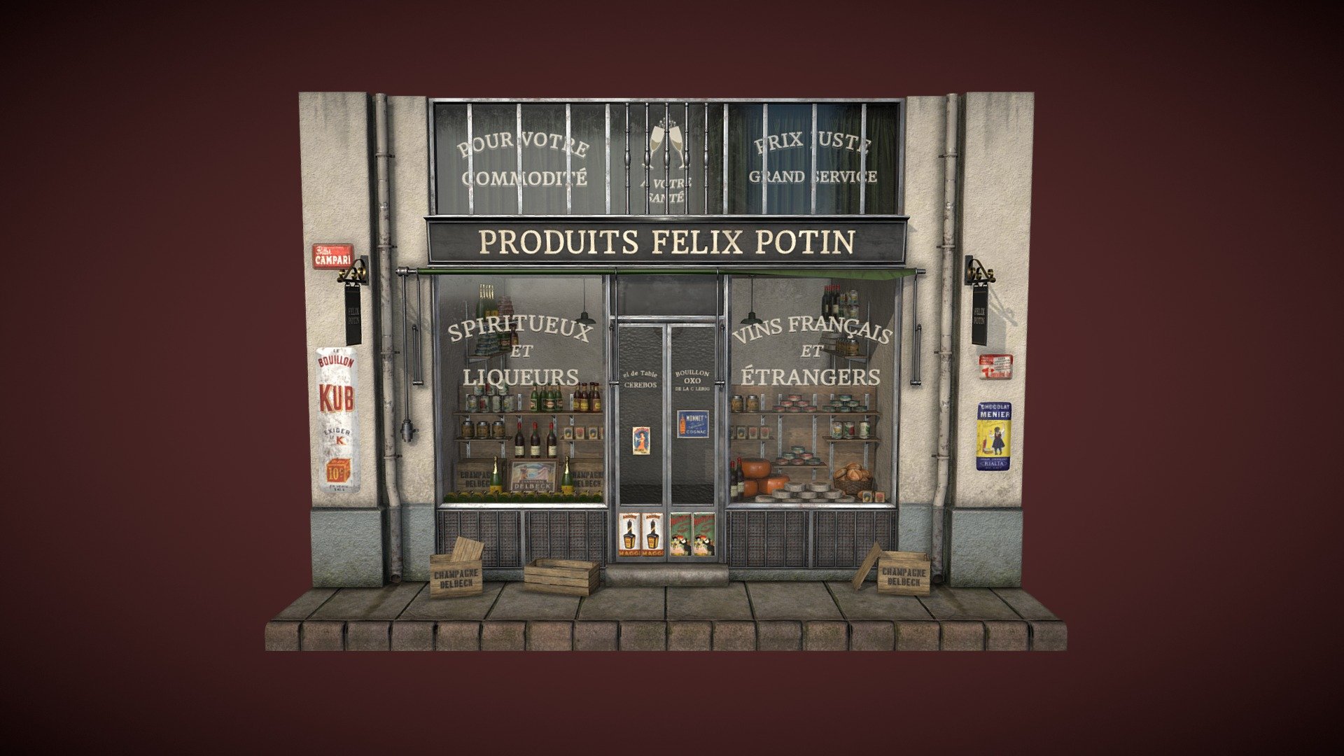 Felix Potin Shopfront - 3D model by Sam Prescott (@sampres) [68b32e0 ...