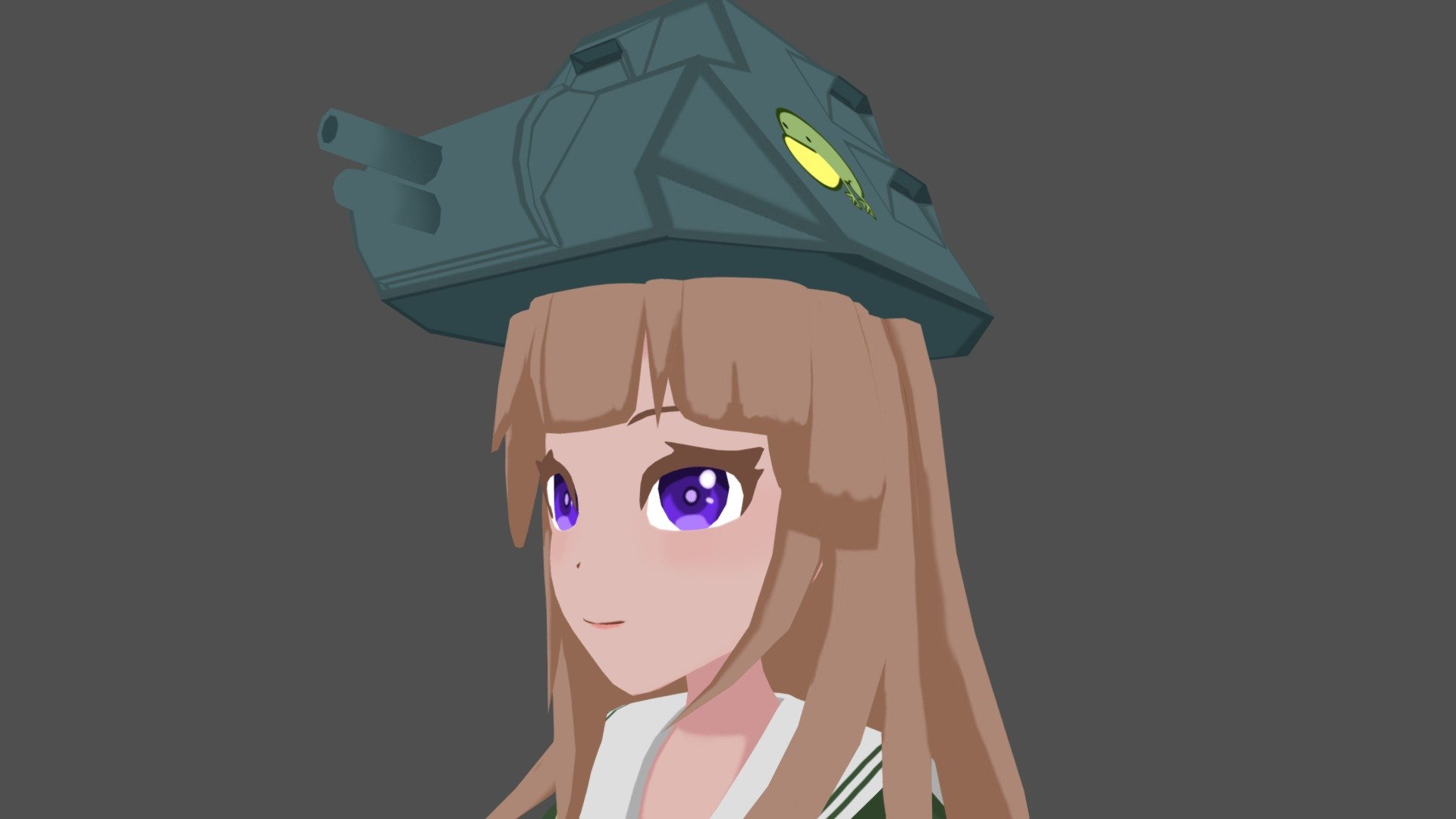 Anime girl with FCM 36 turret as hat - Download Free 3D model by ...